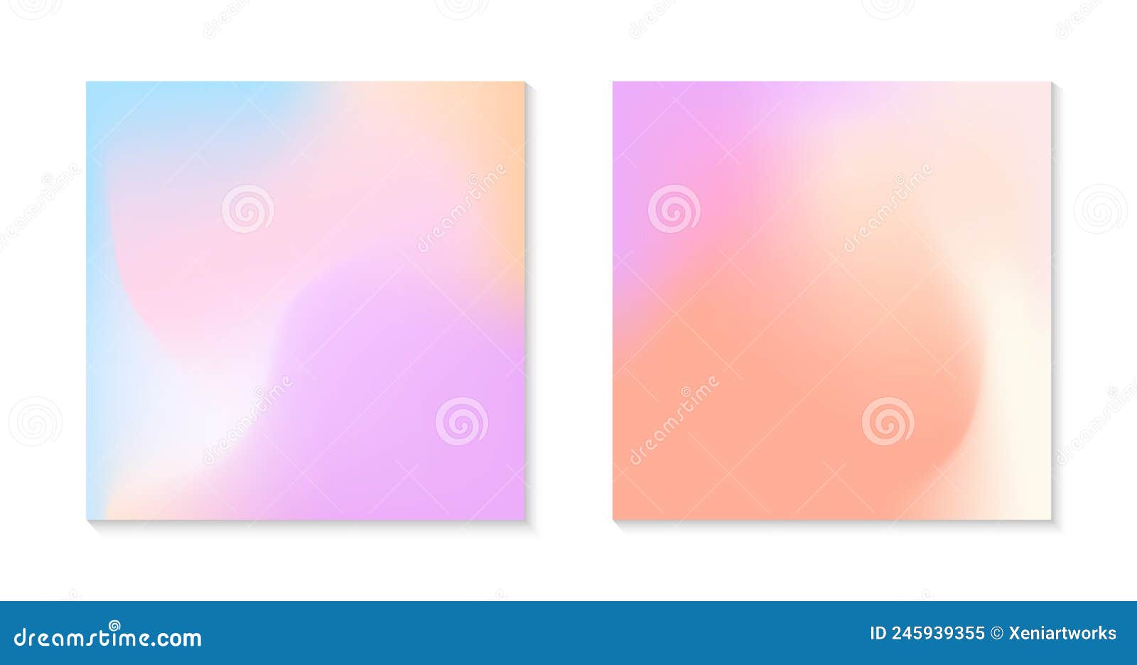 Vector Set of Mesh Gradient Backgrounds in Soft Pastel Colors Stock ...