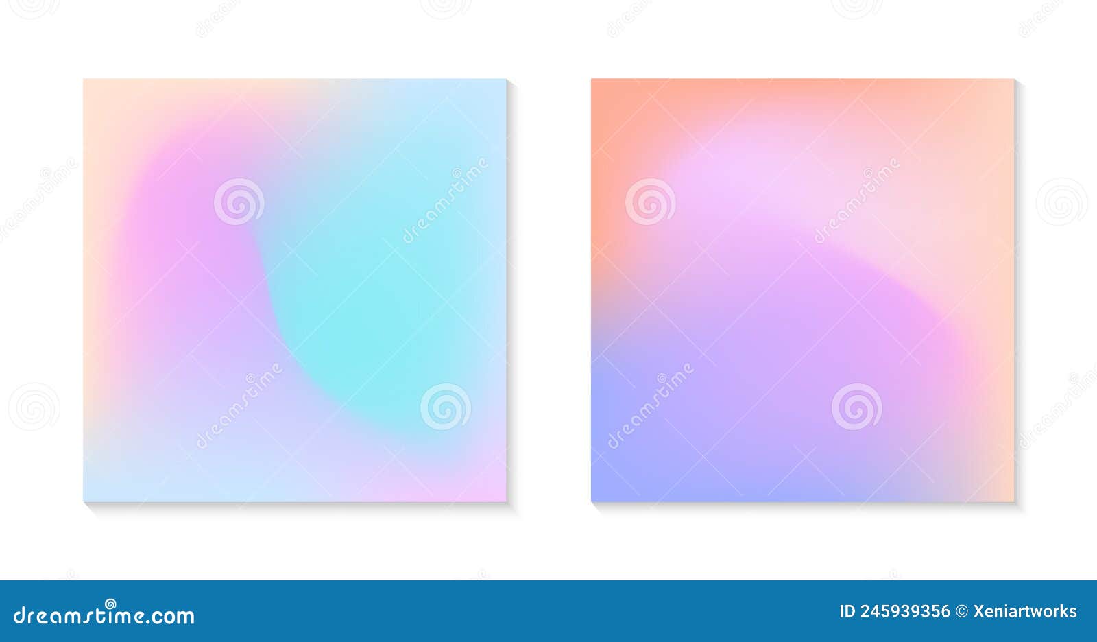Vector Set of Mesh Gradient Backgrounds in Soft Pastel Colors Stock ...