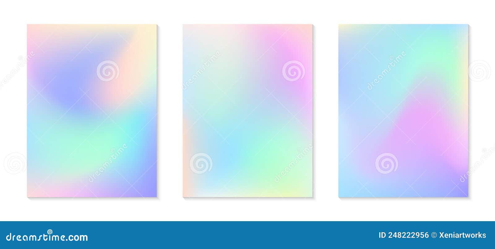 Vector Set of Mesh Gradient Backgrounds in Soft Pastel Colors Stock ...
