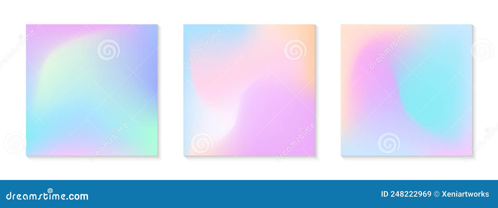 Vector Set of Mesh Gradient Backgrounds in Soft Pastel Colors Stock ...