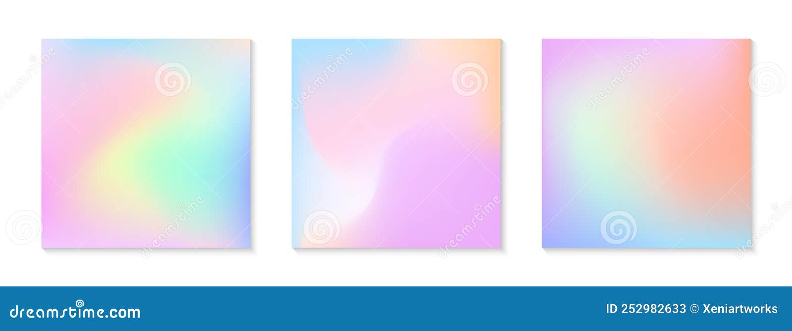 Vector Set of Mesh Gradient Backgrounds in Soft Pastel Colors Stock ...