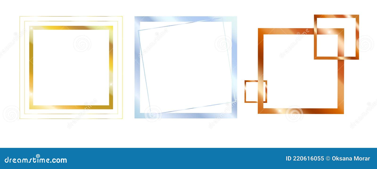 Vector Set of Metal Frames for Design Stock Vector - Illustration of ...