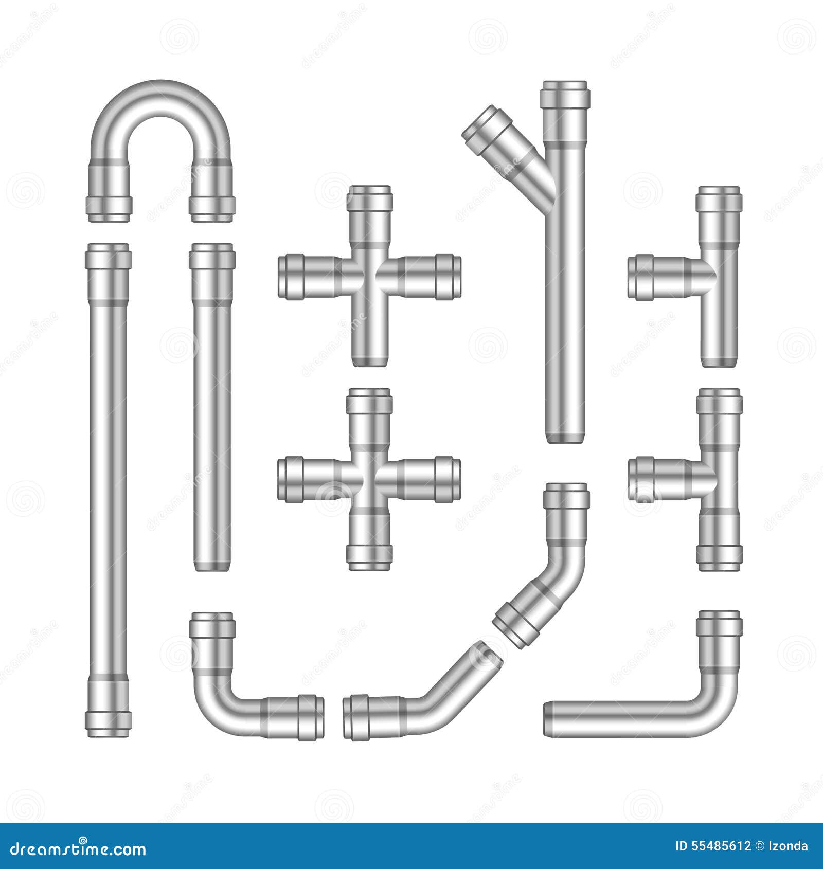 Vector Set of Metal Pipes Isolated Stock Vector - Illustration of metal ...