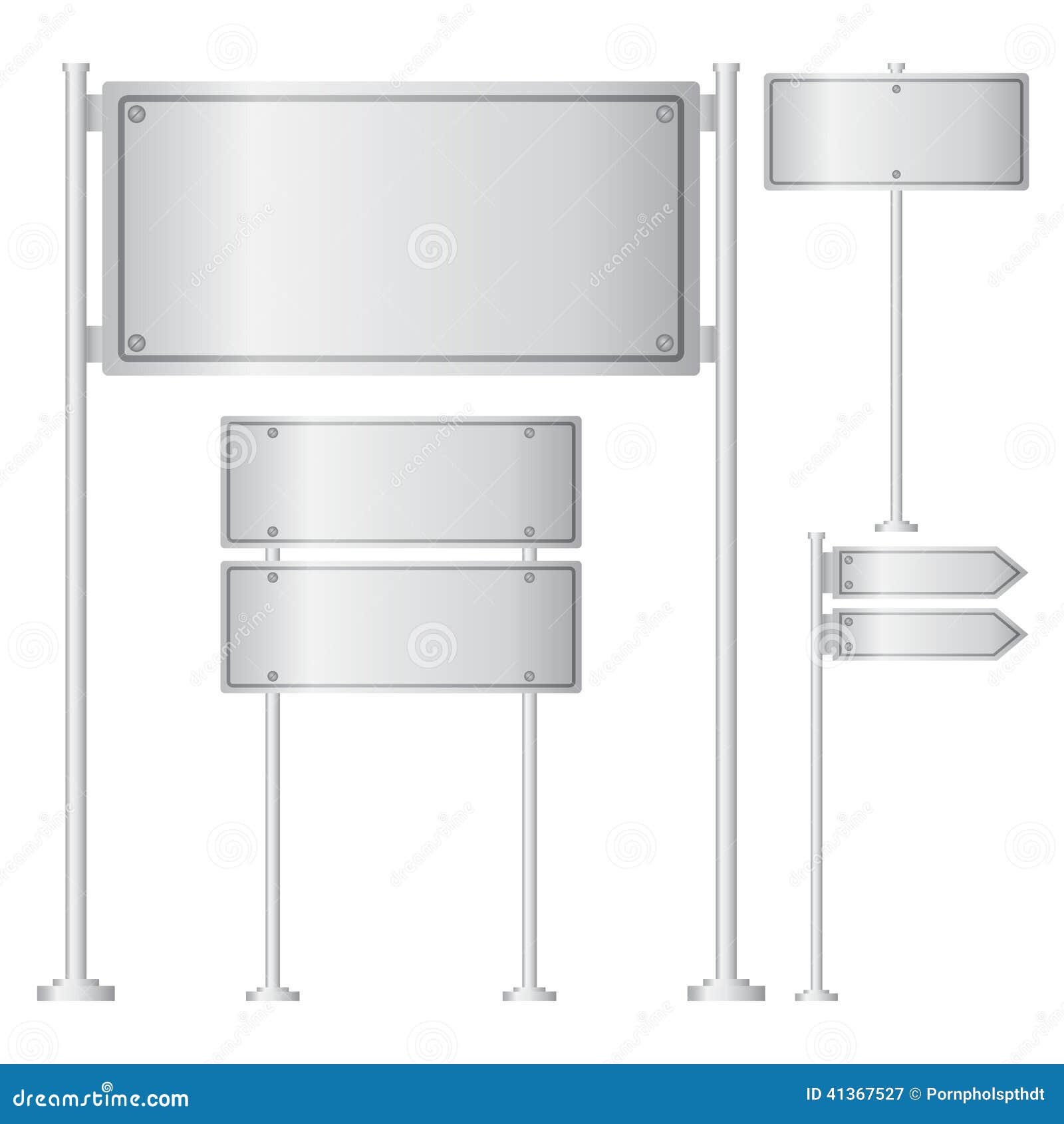 Vector Set Of Metal Signpost Stock Vector - Illustration of choice ...