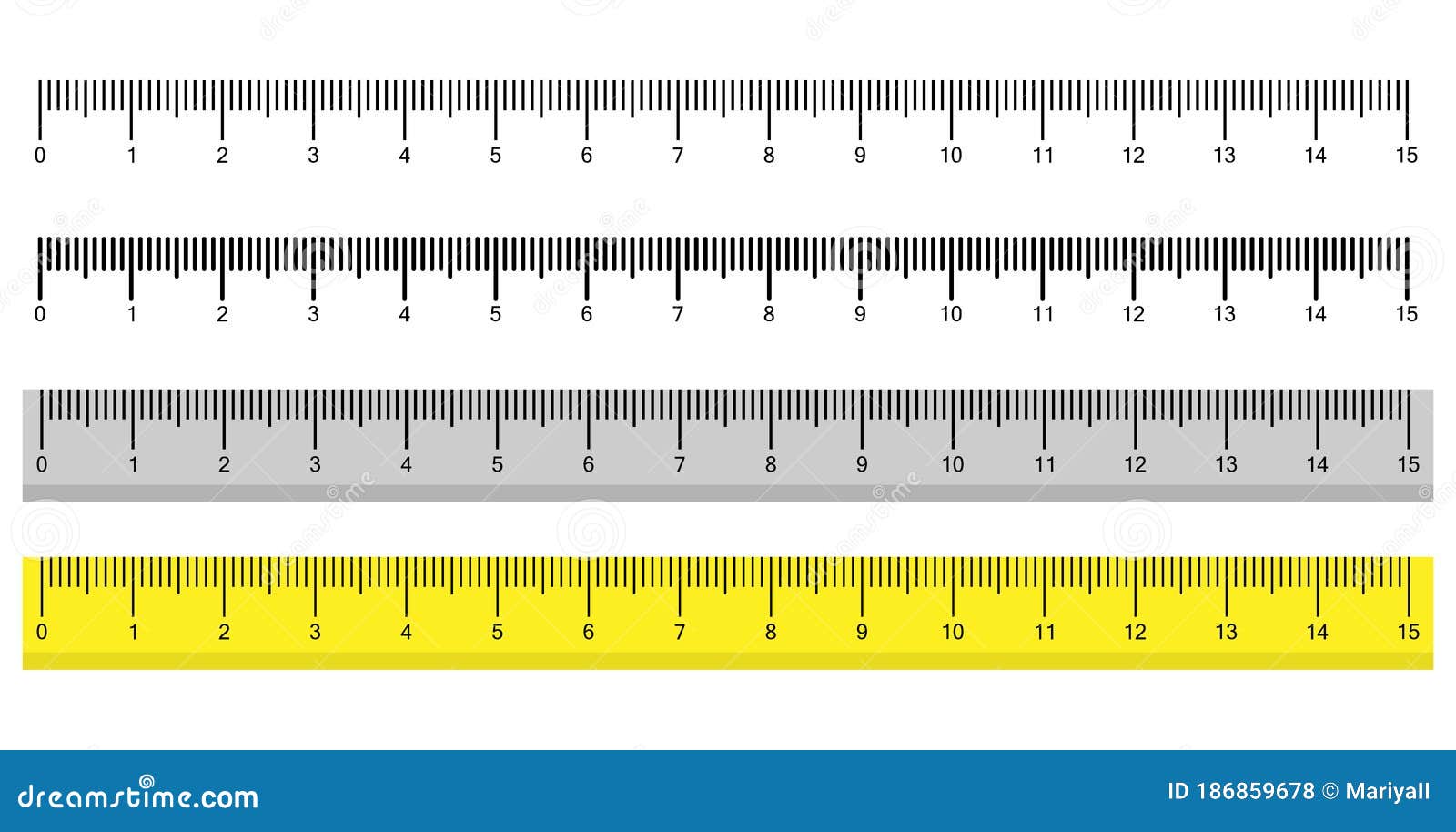 Vector Set Of Metric Rulers In Flat Style. Measuring Scales ...