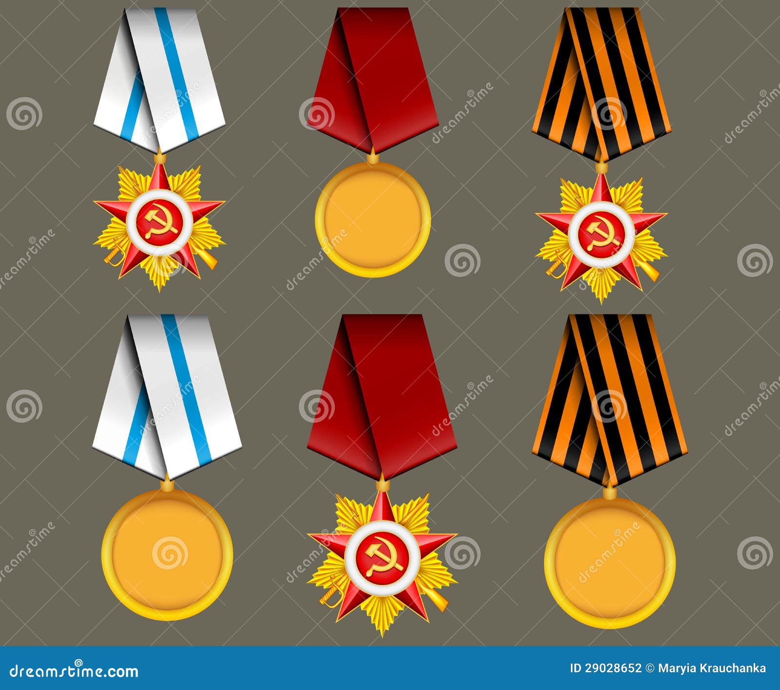 Vector Set of Military Medals Stock Vector - Illustration of background ...