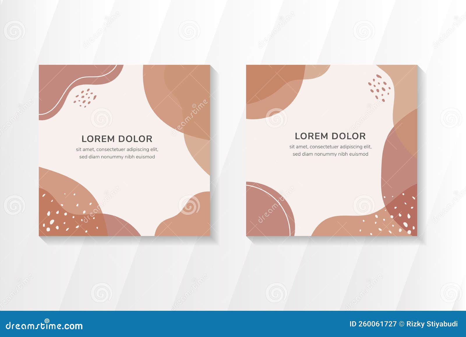 Vector Set of Minimal Square Backgrounds with Organic Abstract Shapes ...