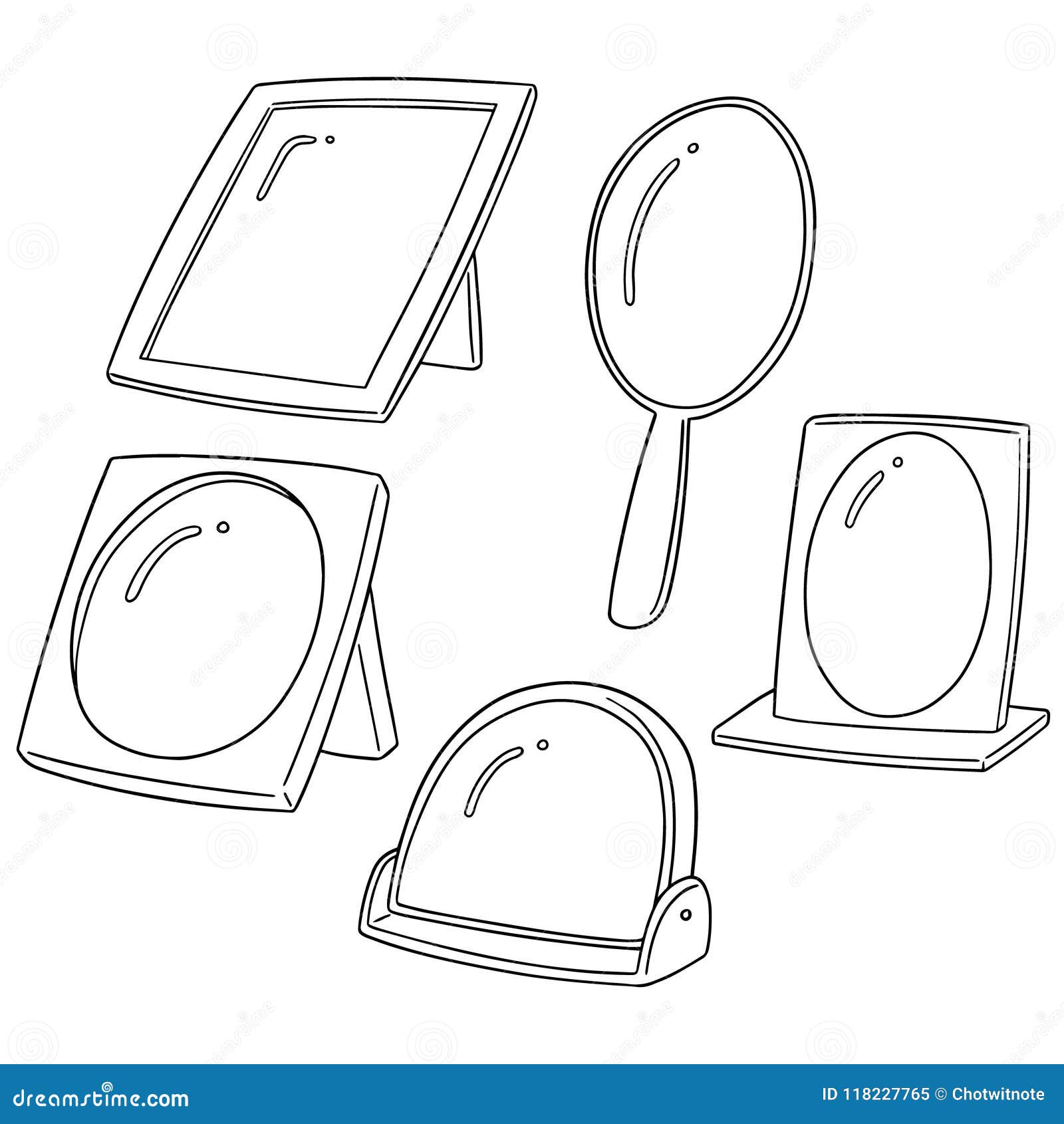 Vector set of mirror stock vector. Illustration of drawing - 118227765