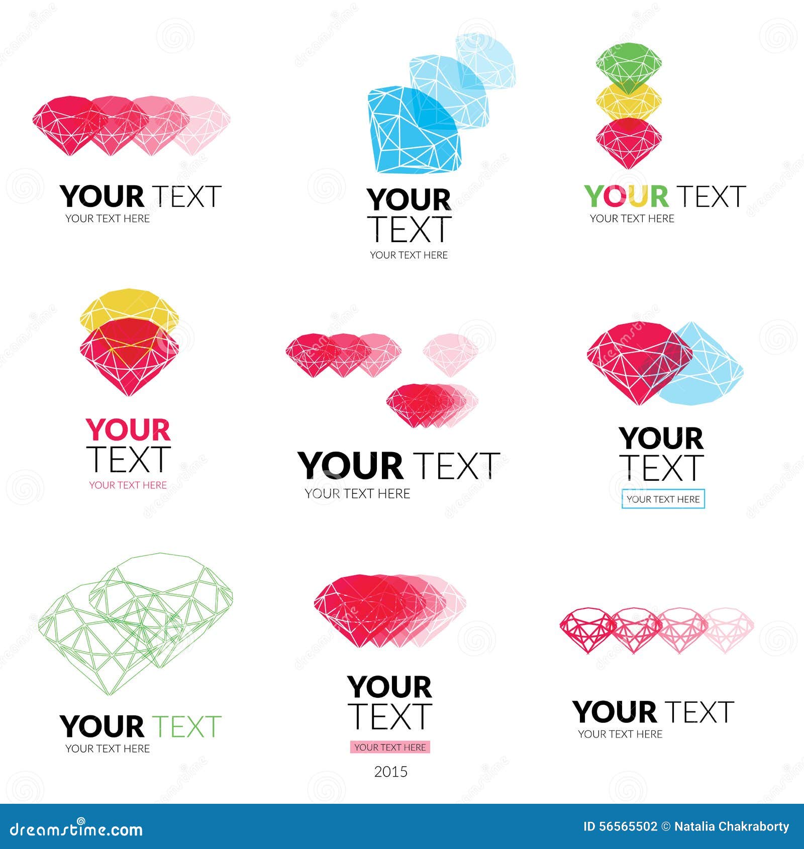 Vector Set Of Modern Diamond Logos | CartoonDealer.com #56565502