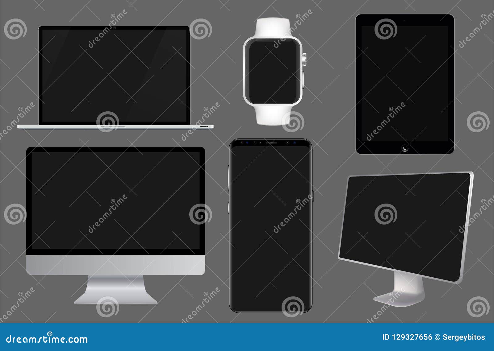 Vector Set of Modern Digital Devices Stock Vector - Illustration of ...