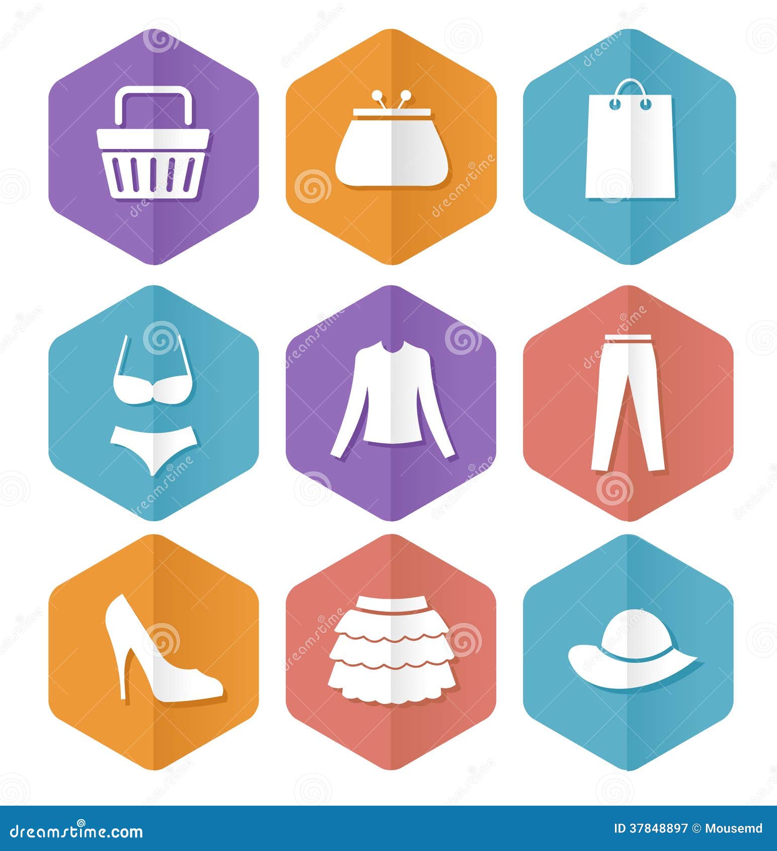 Vector Set of Modern Flat Sale Icons. Shopping Stock Vector ...
