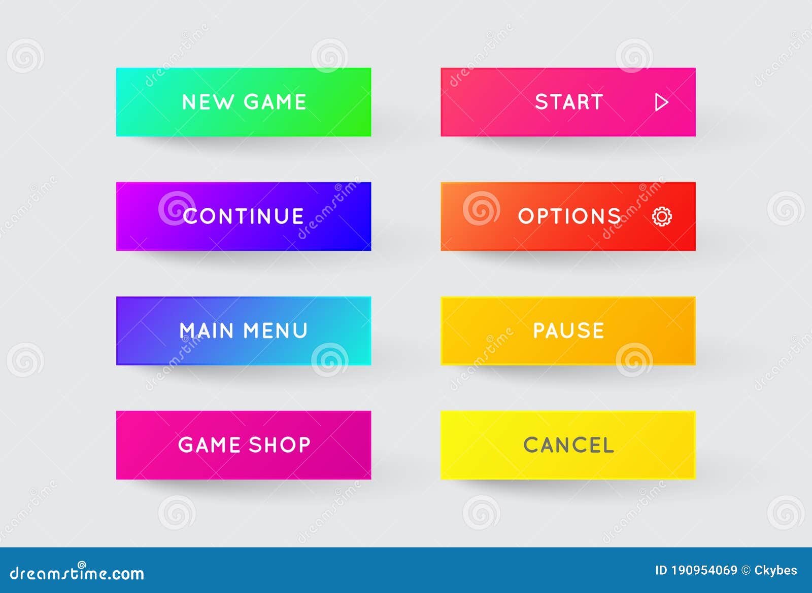 Vector Set Of Modern Gradient App Or Game Buttons Stock Vector Illustration Of Download