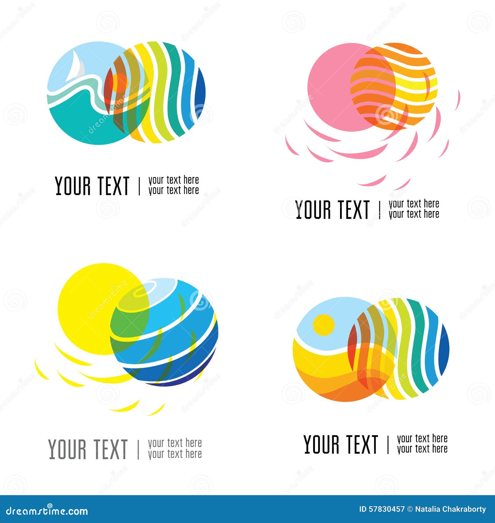 Sun Forms Logos Cartoon Vector | CartoonDealer.com #56894327