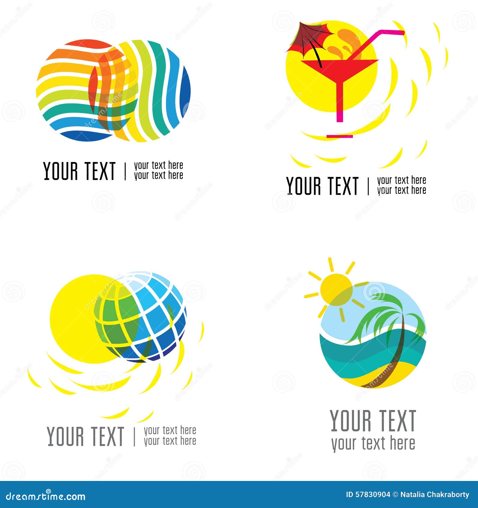 Sun Forms Logos Cartoon Vector | CartoonDealer.com #56894327