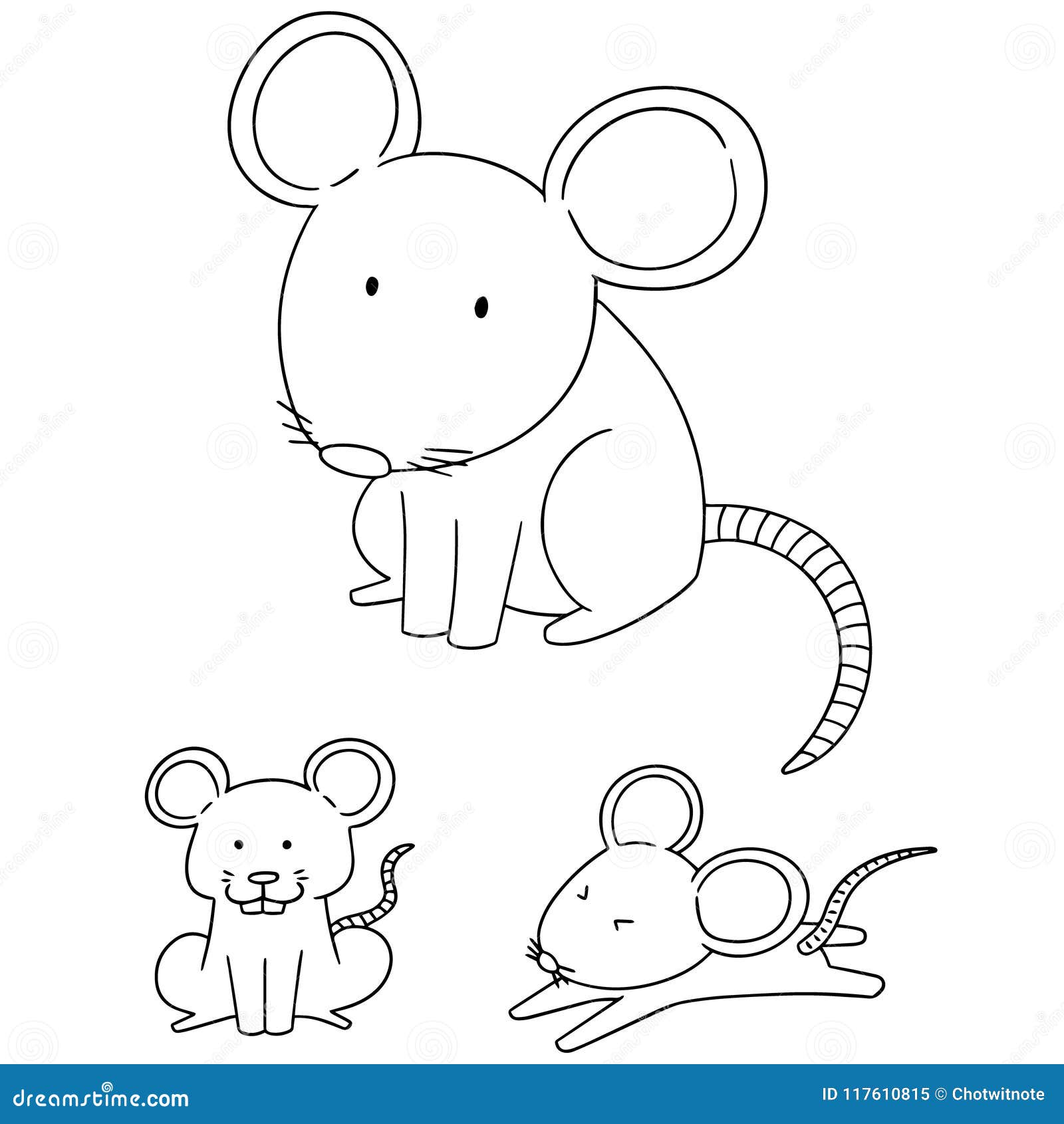 Vector set of mouse stock vector. Illustration of rodent - 117610815
