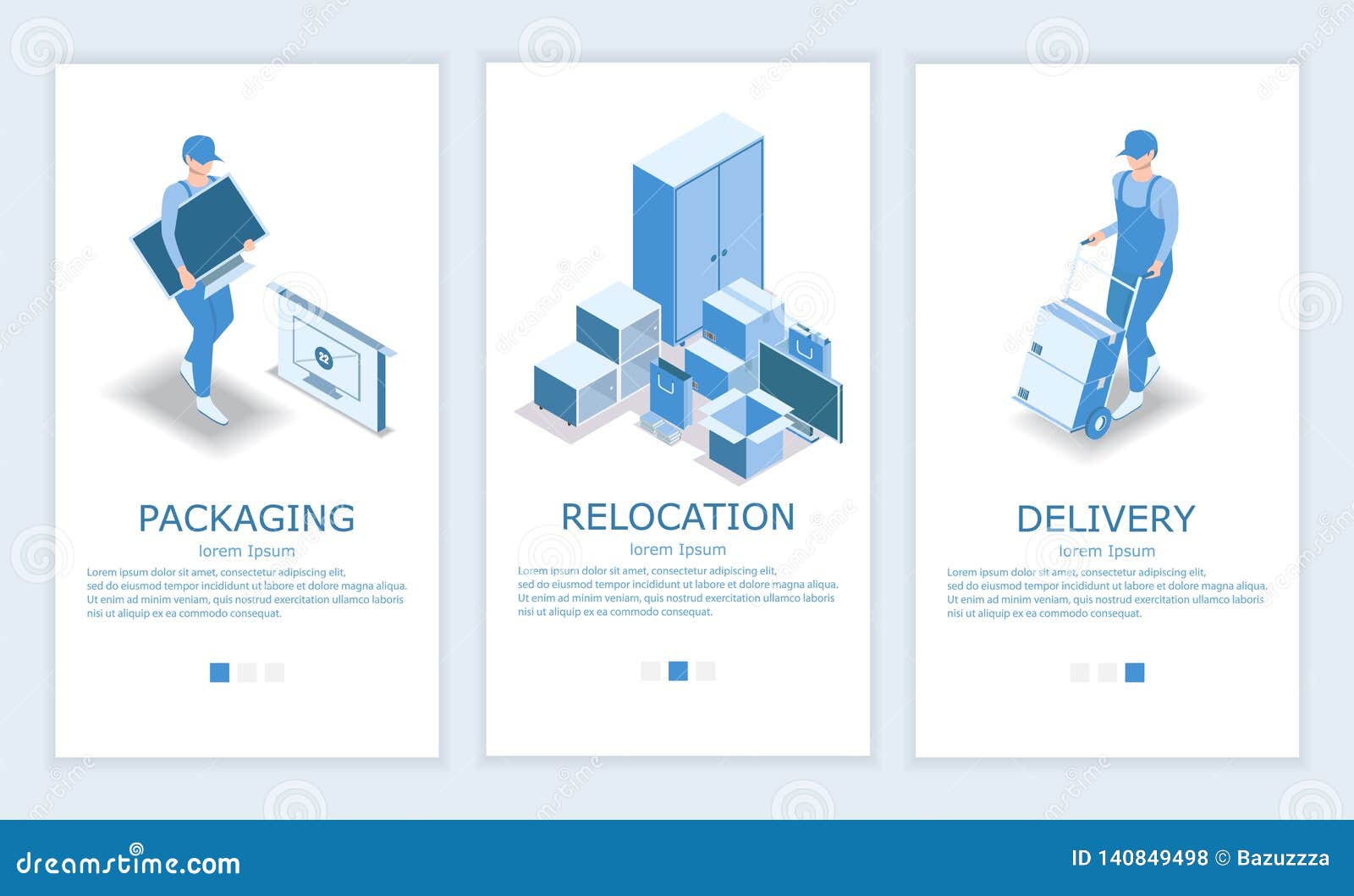 Vector Relocation Website and Mobile App Template Set Stock Vector ...