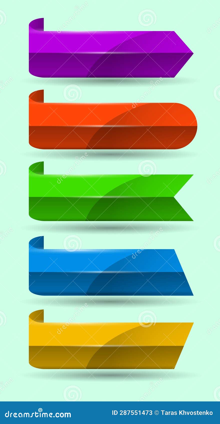 Set of Multi-colored Stickers with Shadows and Light Effects Stock ...