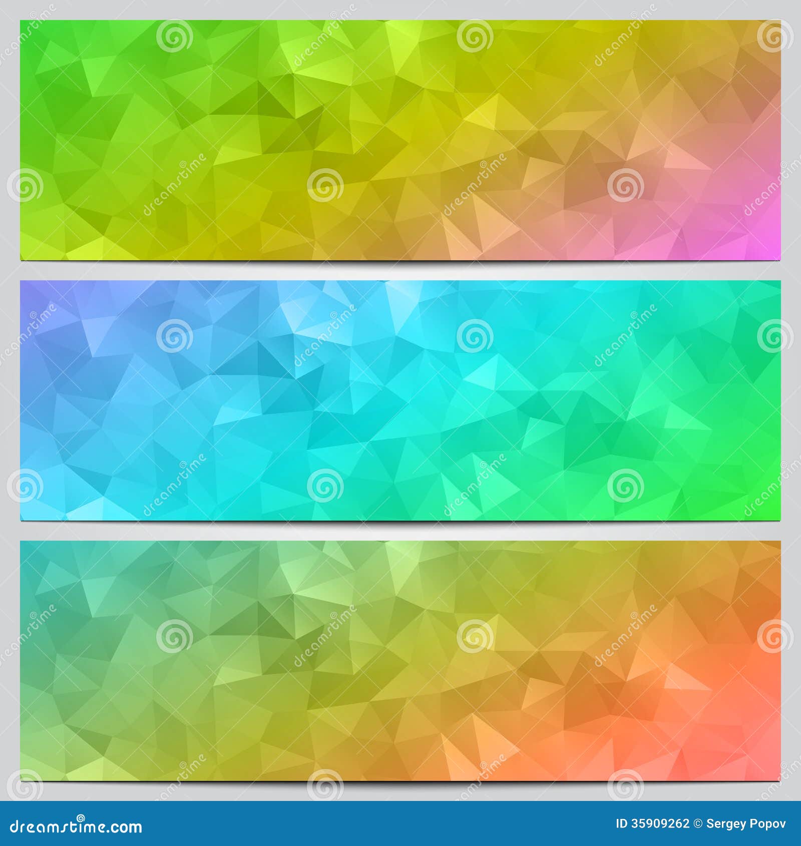 Vector Set of Multicolor Banners with Abstract Stock Photo - Image of ...