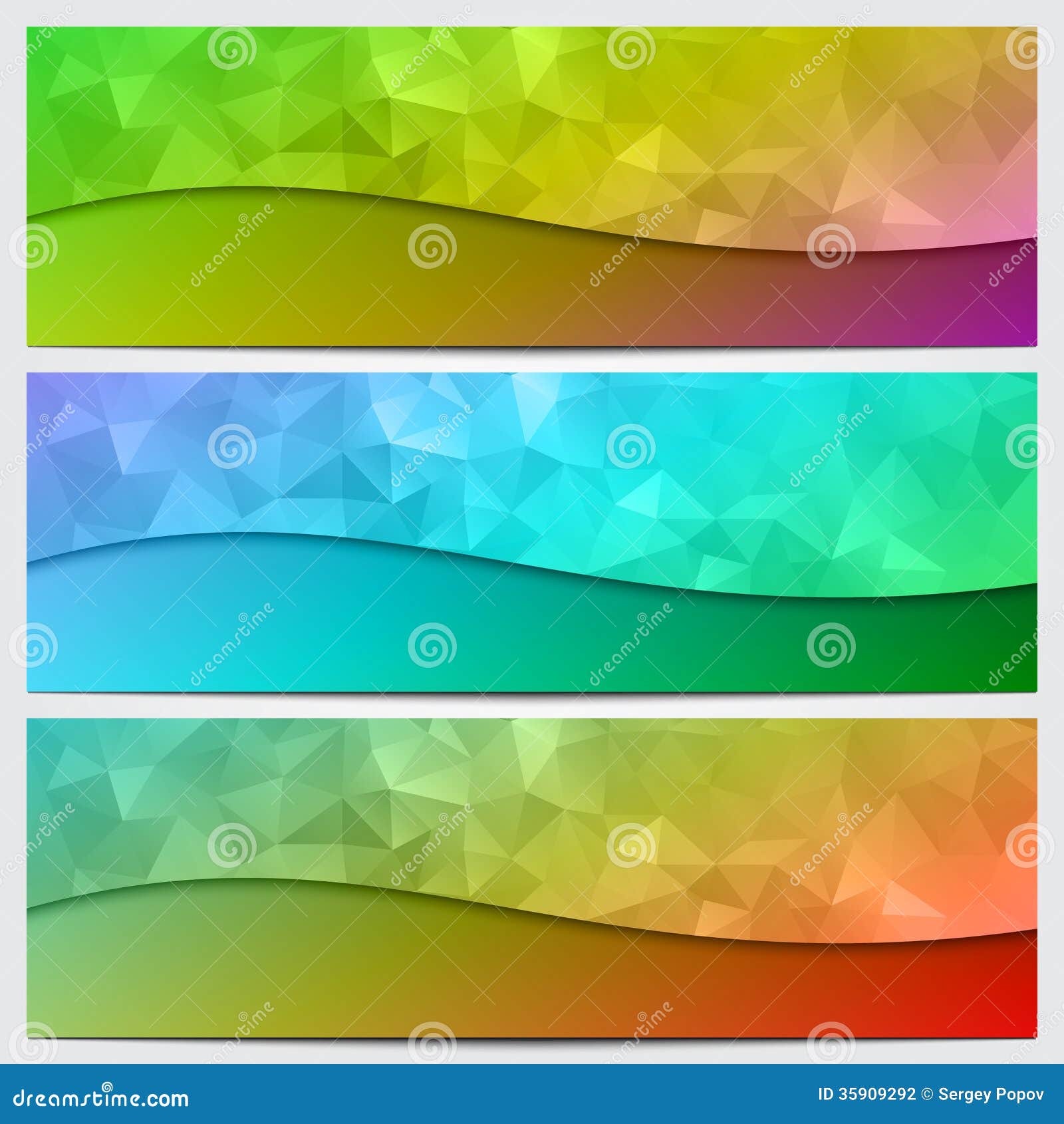 Vector Set of Multicolor Banners with Abstract Stock Vector ...