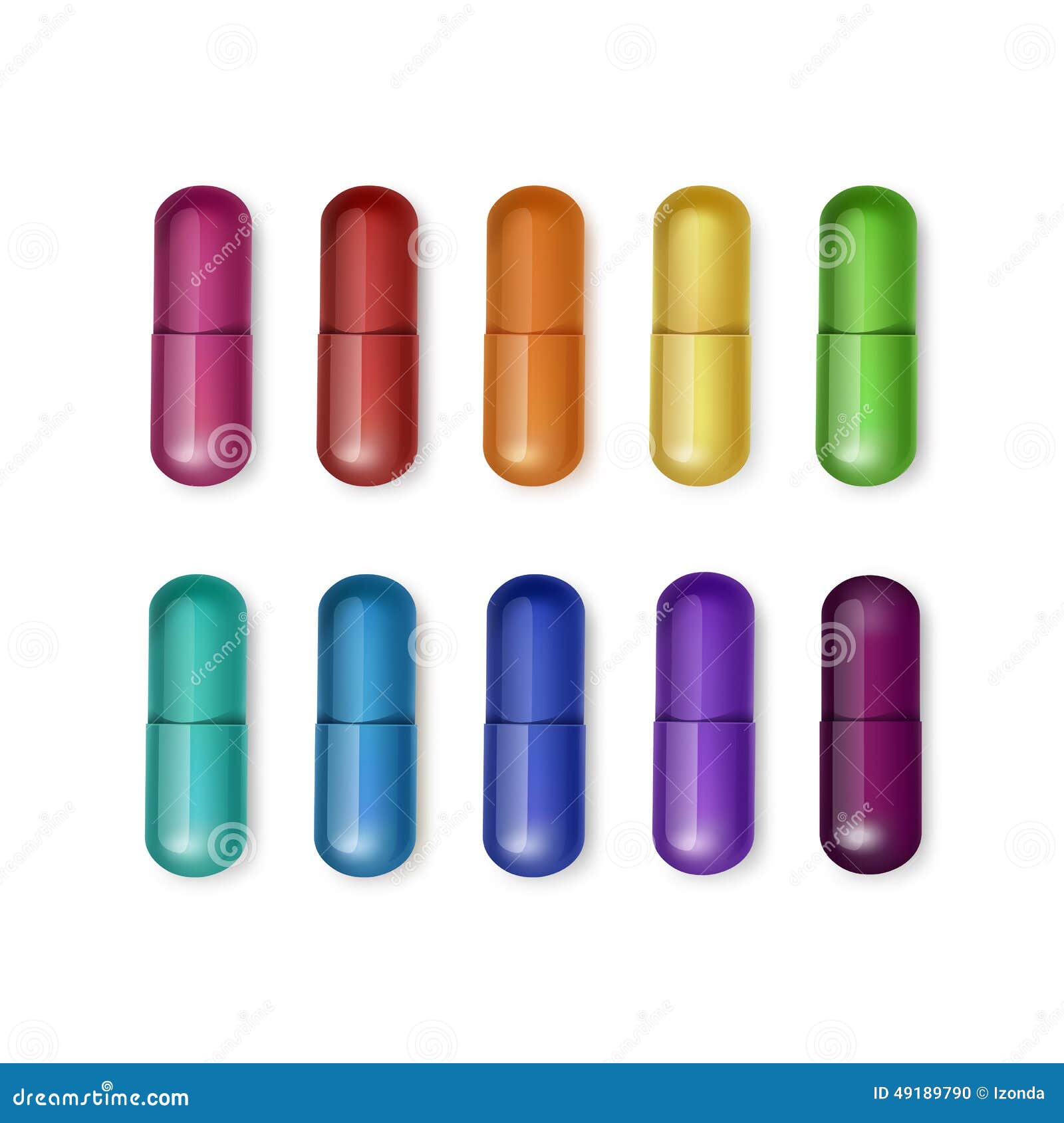 Vector Set of Multicolored Capsules Isolated Stock Vector ...