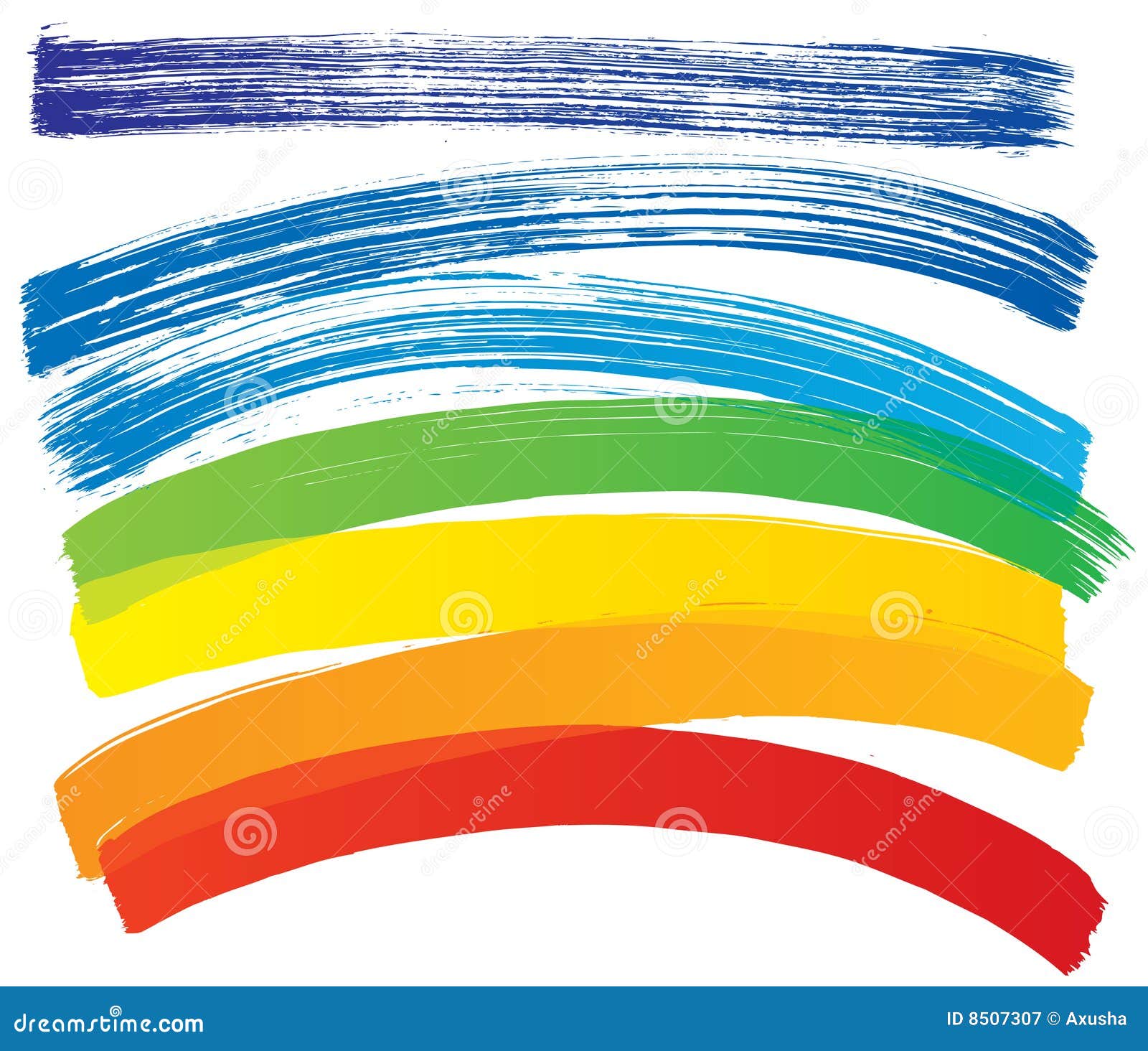 Vector Set of Multicolored Strokes Stock Vector - Illustration of ...