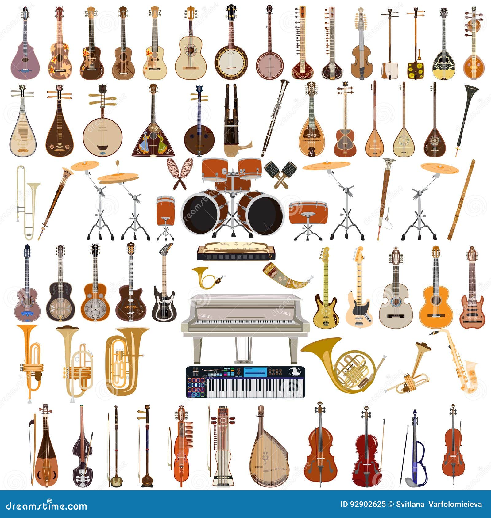 Cuatro Guitar Icon, Flat Style. Mexican Musical Instrument. Isolated On ...