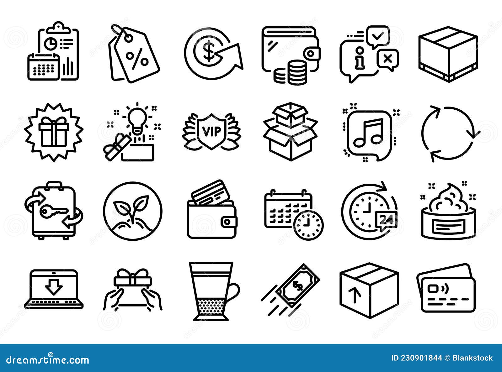 Vector Set of Musical Note, Startup and Debit Card Line Icons Set ...