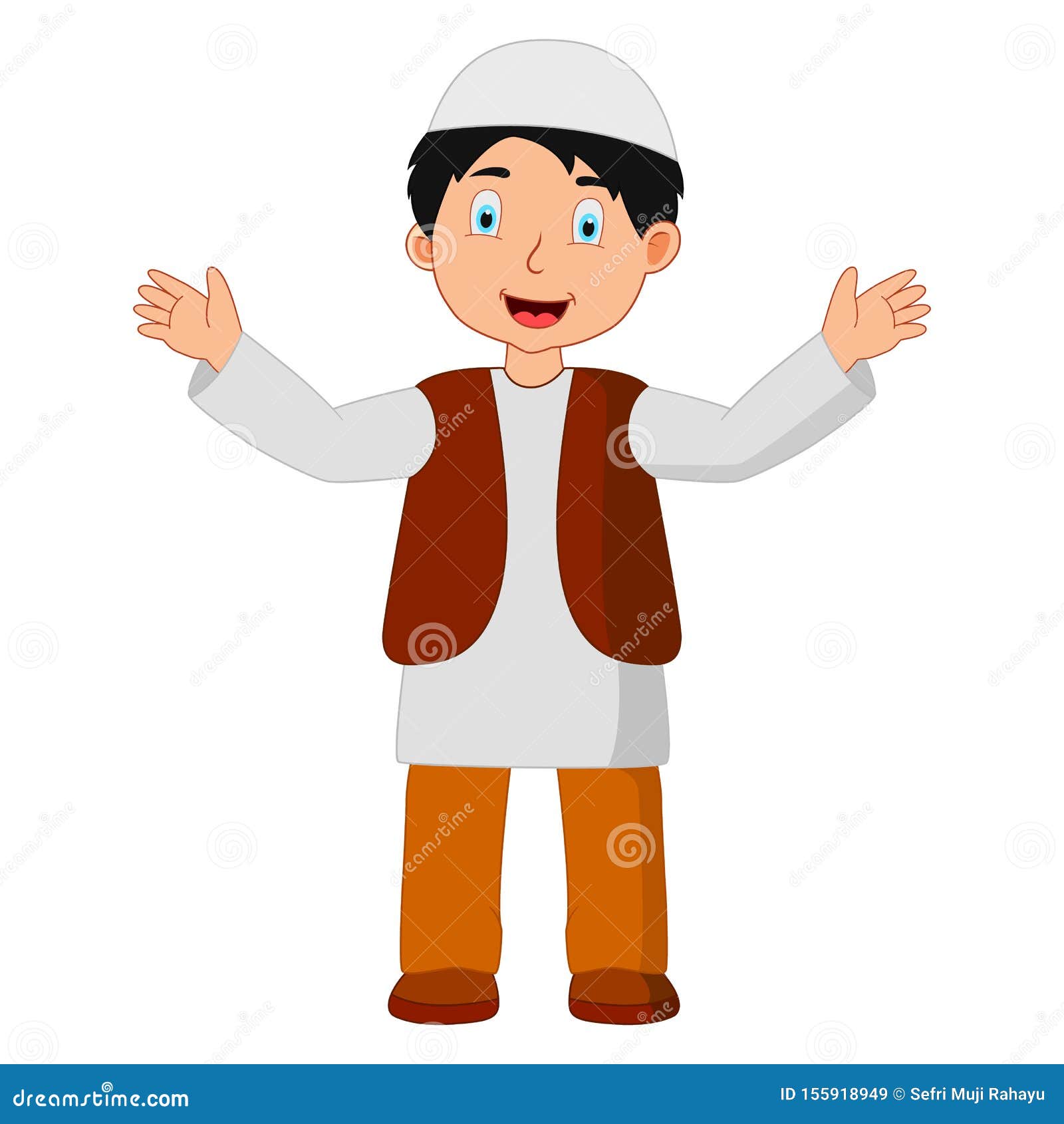 Vector of Boy Muslim Expressions Stock Vector - Illustration of flat ...