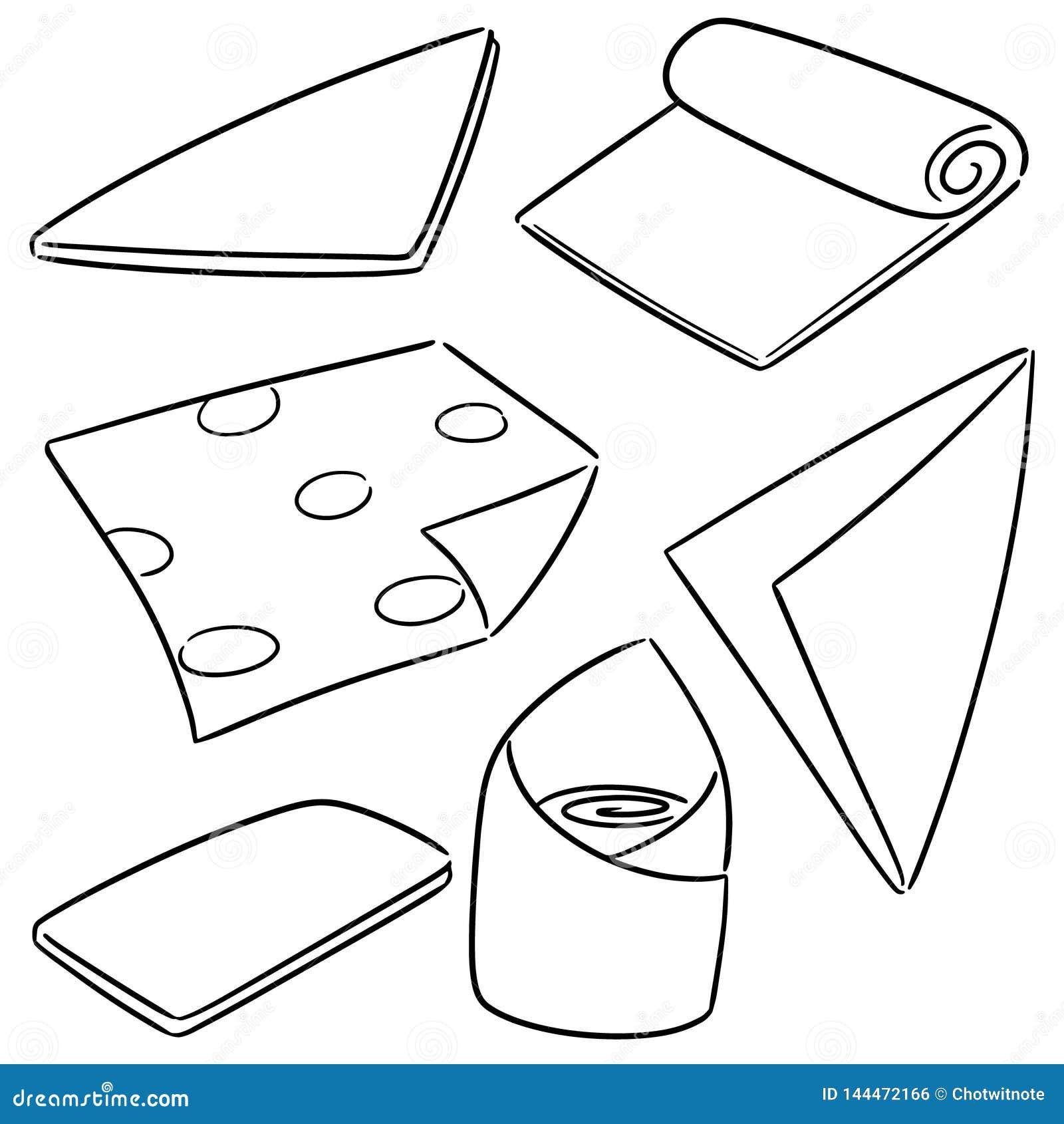 Vector set of napkin stock vector. Illustration of illustrate - 144472166