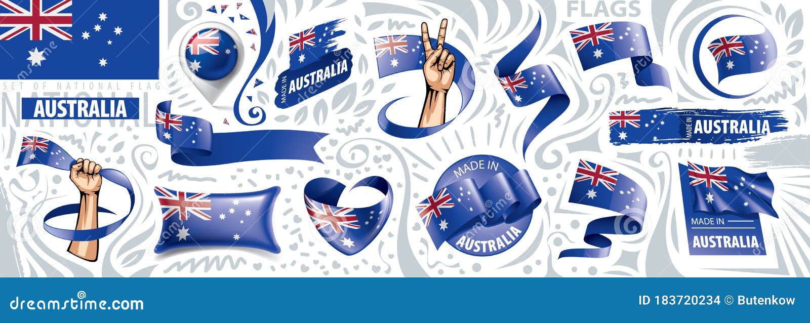Vector Set of the National Flag of Australia in Various Creative ...