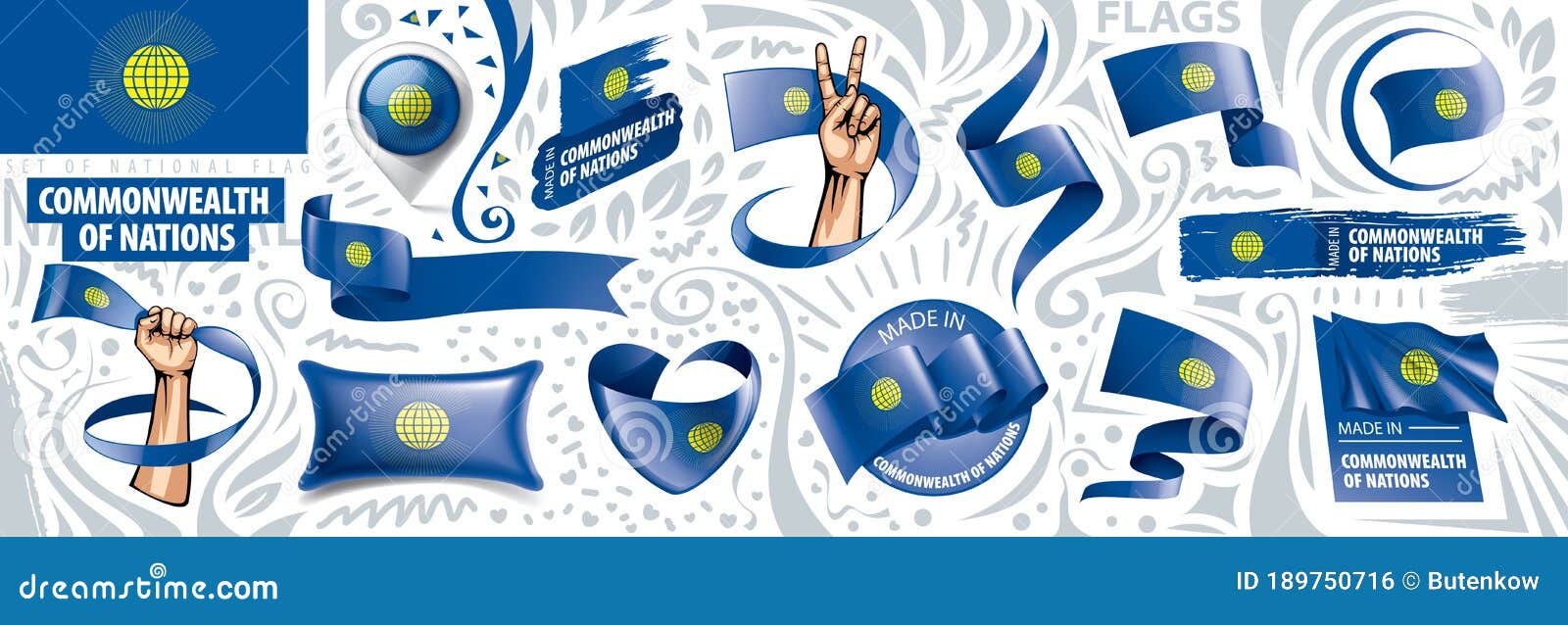 Vector Set of the National Flag of Commonwealth of Nations Stock Vector ...