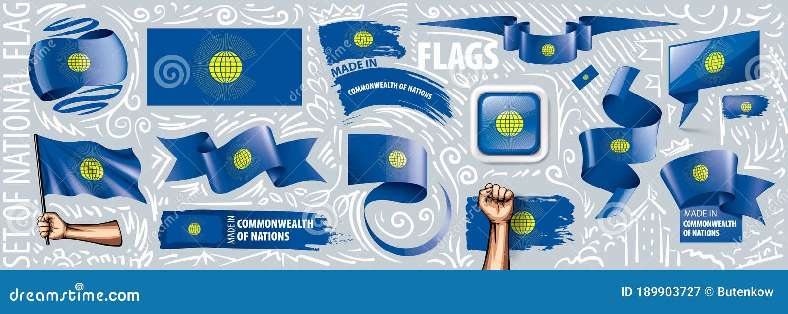 Vector Set of the National Flag of Commonwealth of Nations Stock Vector ...