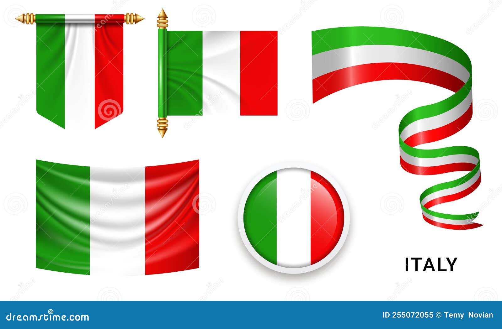 Vector Set of the National Flag of Italy in Various Creative Designs ...