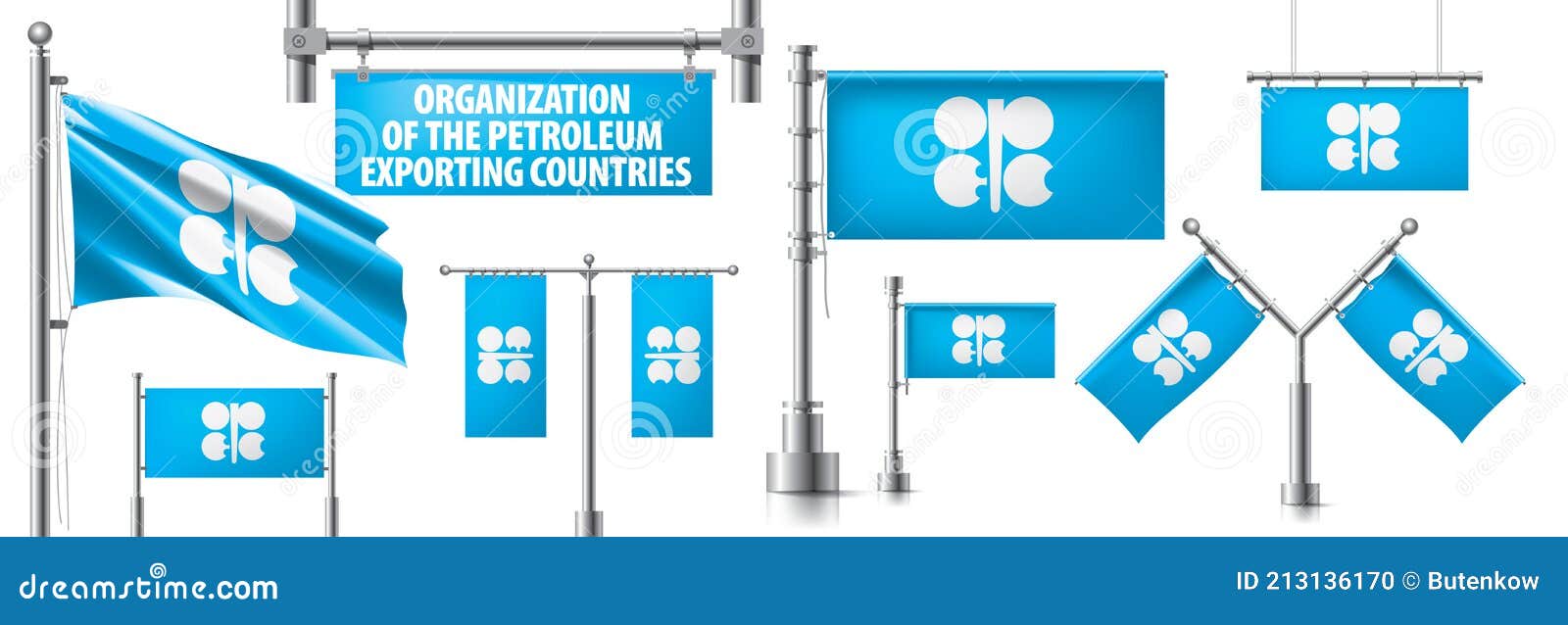 Vector Set of the National Flag of Organization of the Petroleum ...