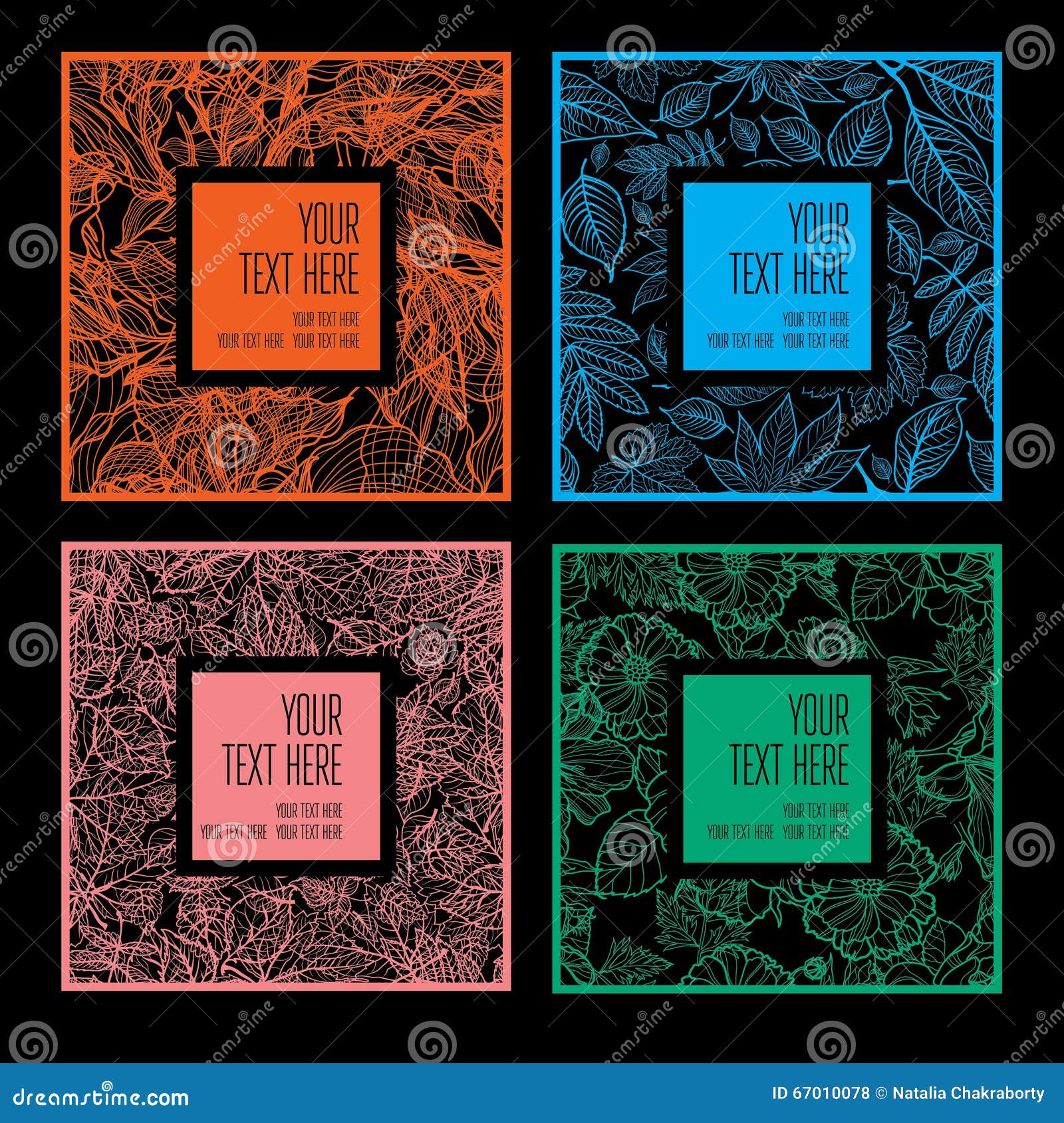 Vector Set of Natural Frames Stock Vector - Illustration of background ...