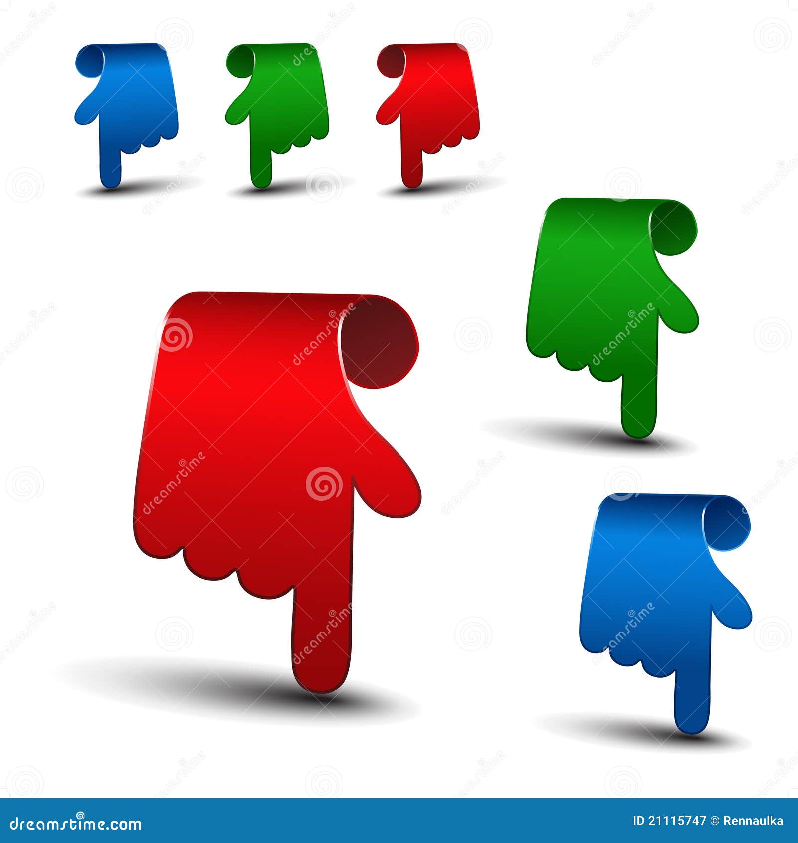 Vector Set of Navigation Hands Stock Vector - Illustration of flexed ...