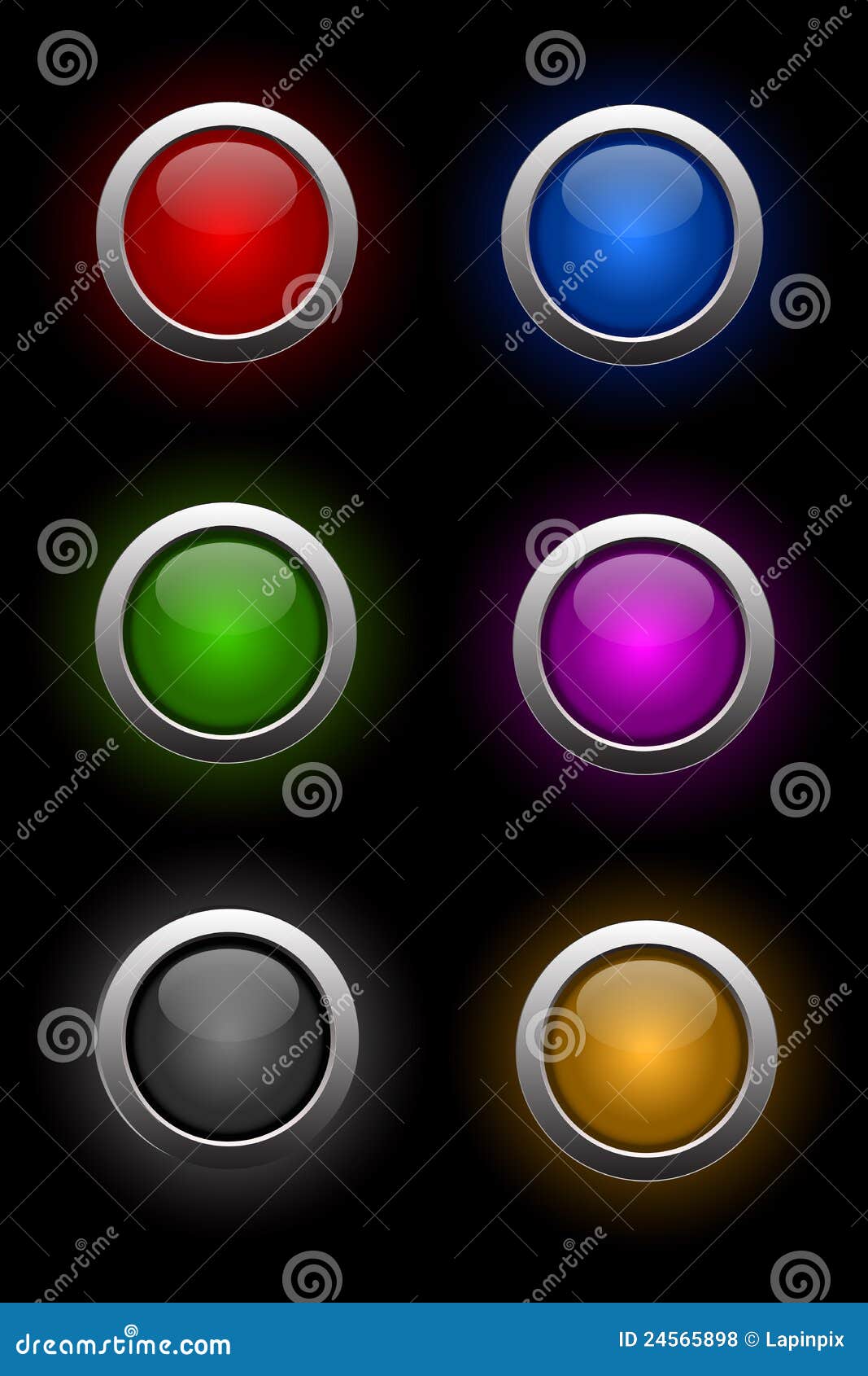 Vector Set of Neon Glass Buttons Stock Vector - Illustration of ...
