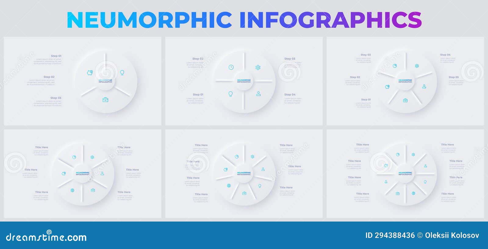 Neumorphism Infographic Timeline. Template Of Development Process ...