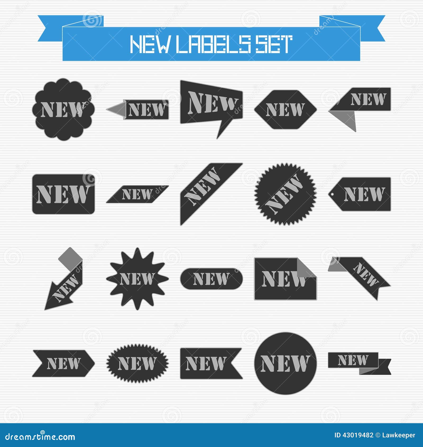 Vector set of new labels stock vector. Illustration of sell - 43019482
