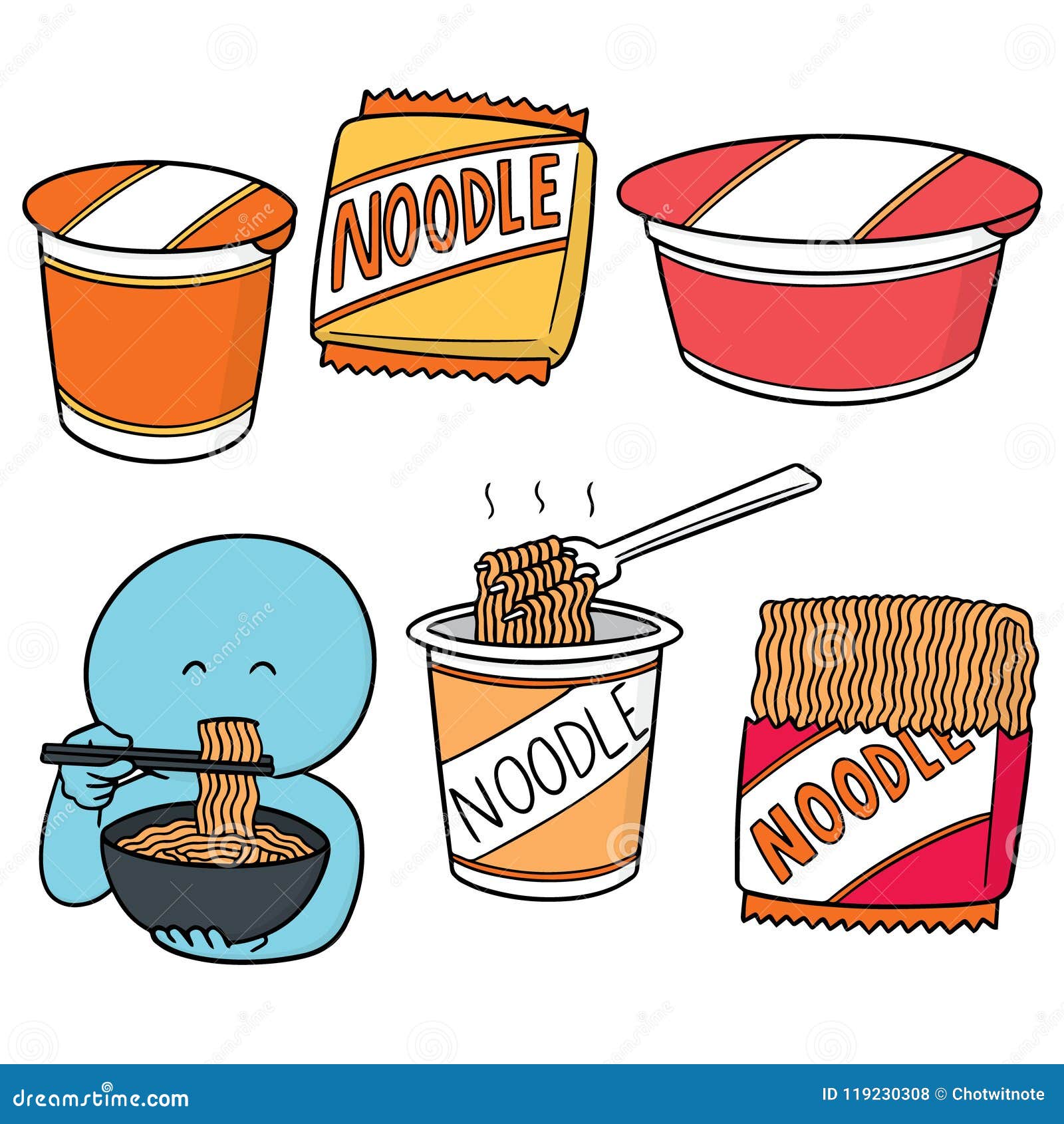 Vector Set Of Noodle | CartoonDealer.com #119230308