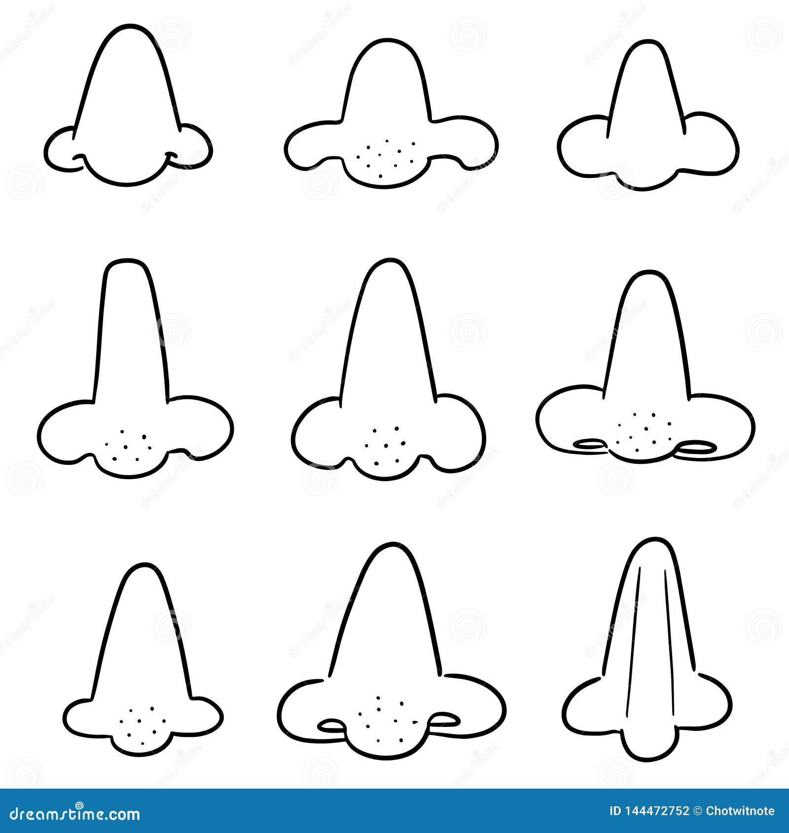 Vector set of nose stock vector. Illustration of deco - 144472752