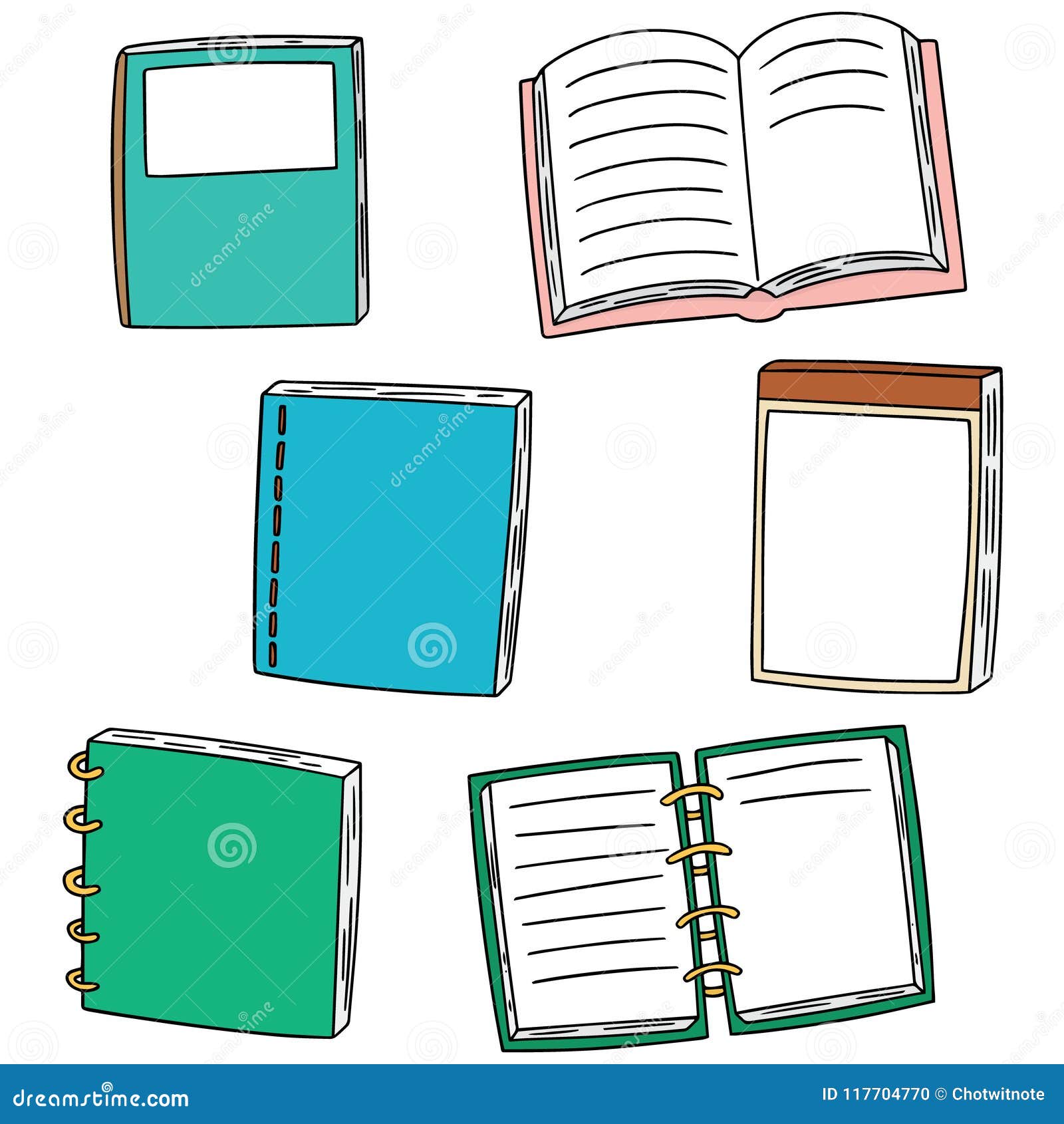 Vector set of notebook stock vector. Illustration of drawn - 117704770