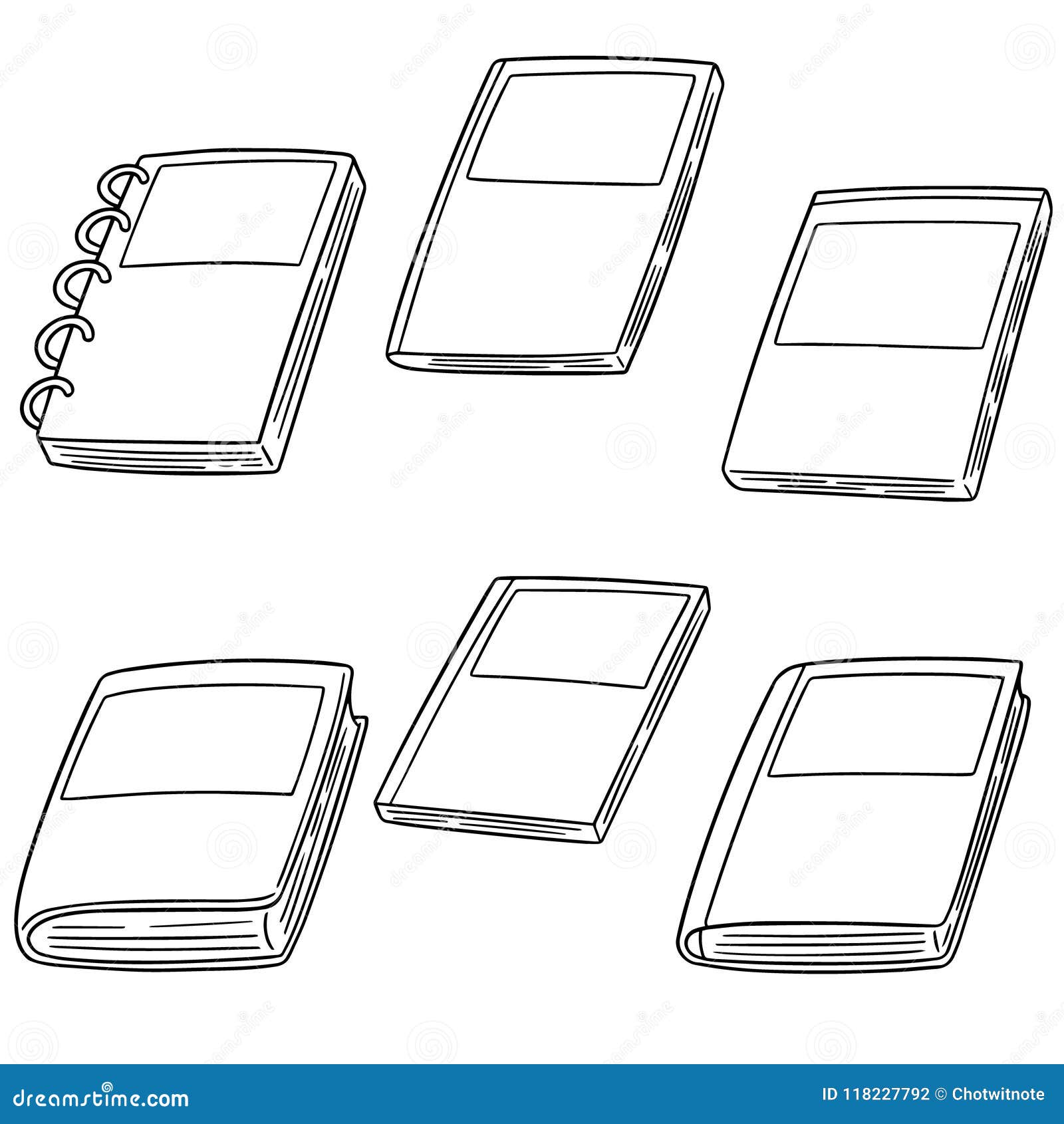 Vector set of notebook stock vector. Illustration of hand - 118227792