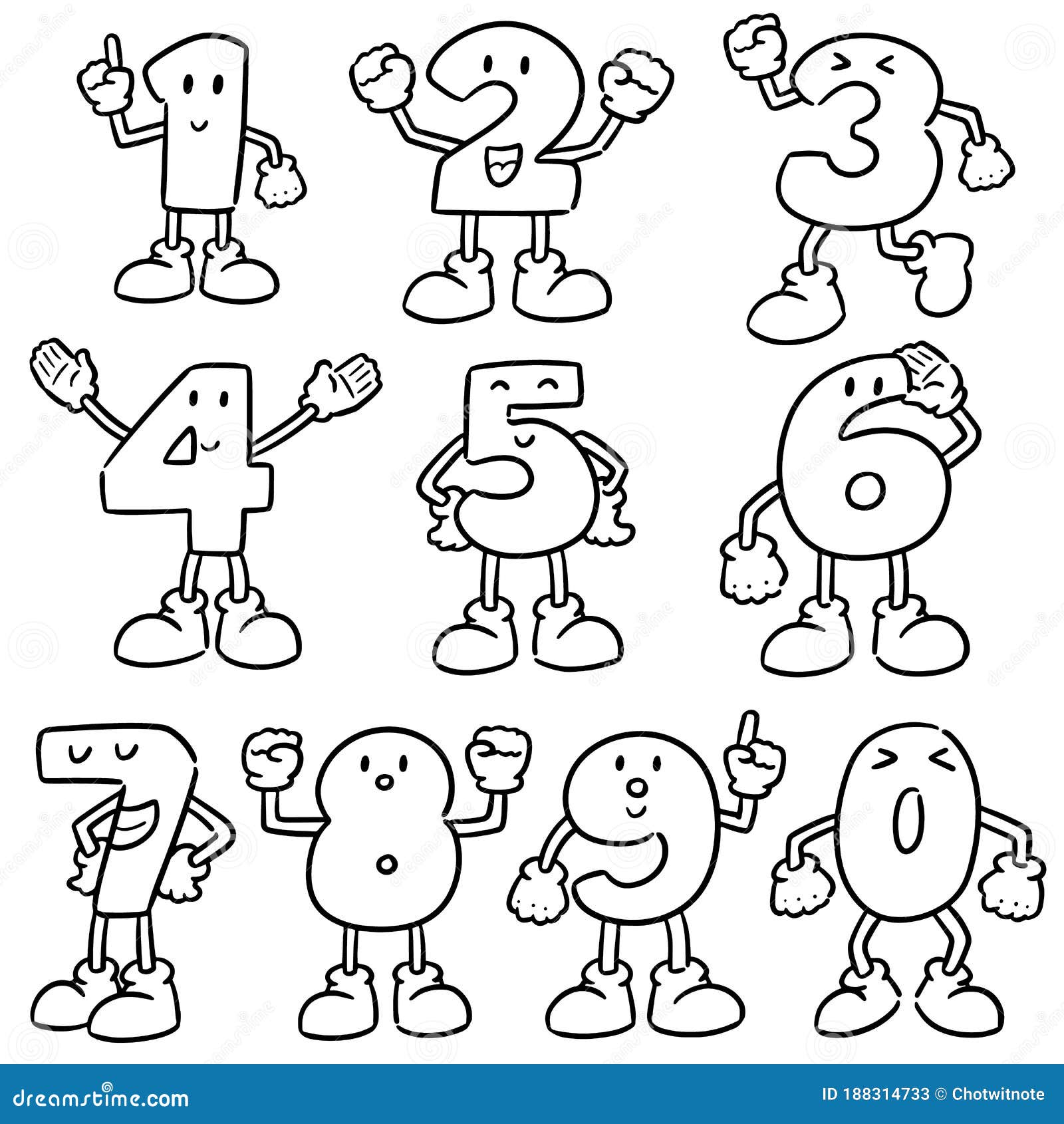 Number Cartoon Vector Illustration | CartoonDealer.com #75336836