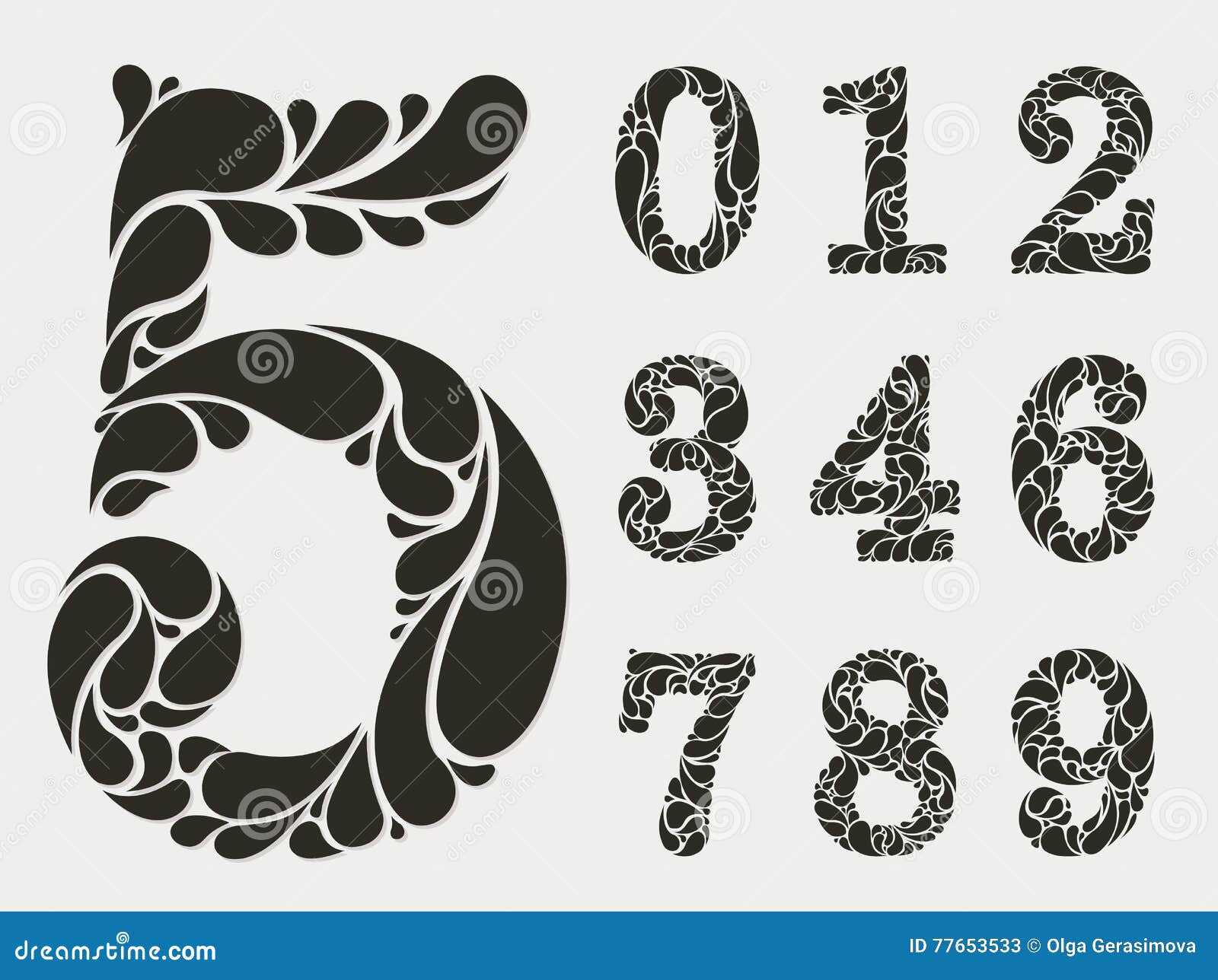 Vector Set Numbers Design Element Stock Vector - Illustration of nine ...