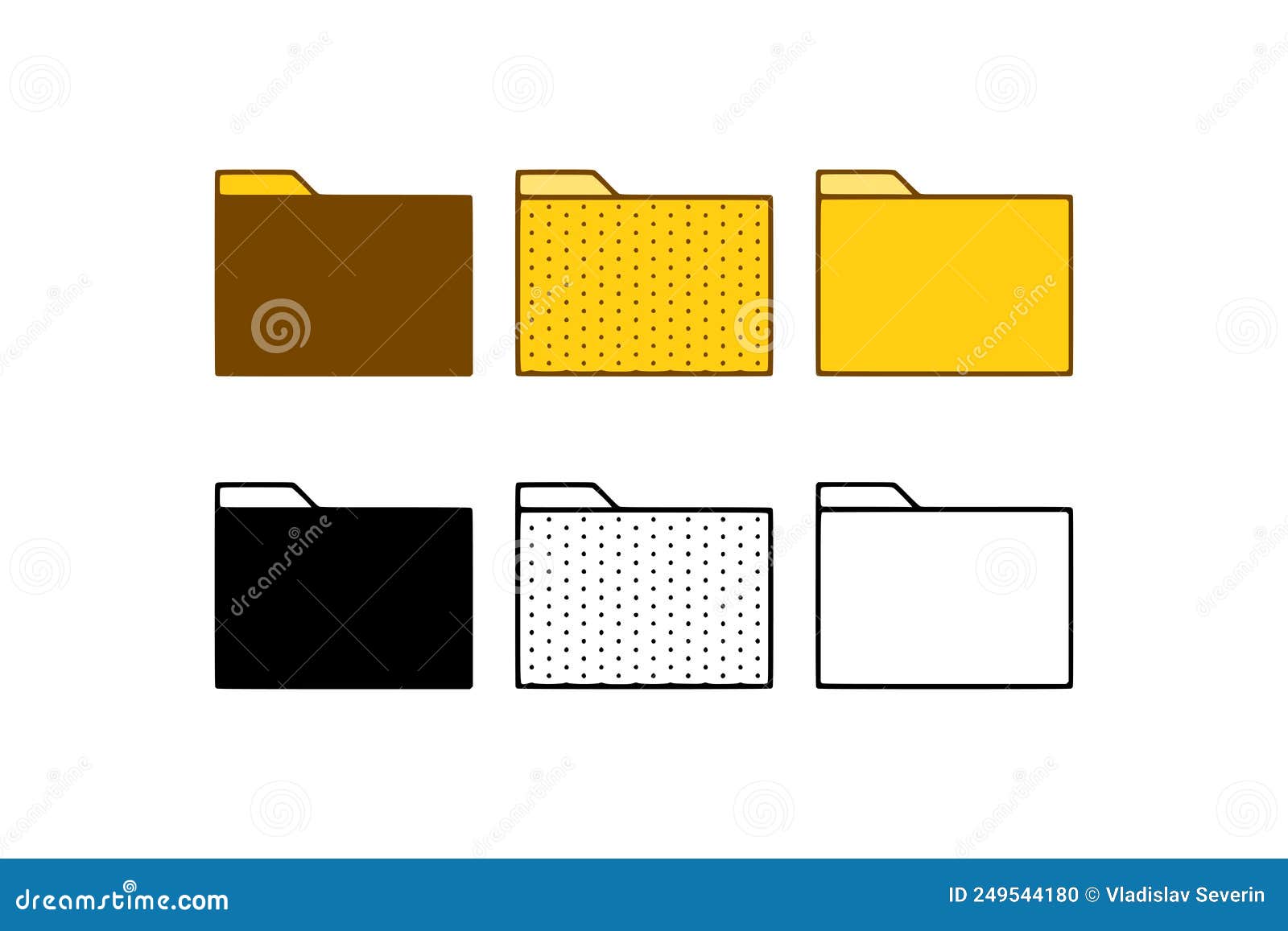 Office Folders in Doodle Style on White Background Stock Vector ...
