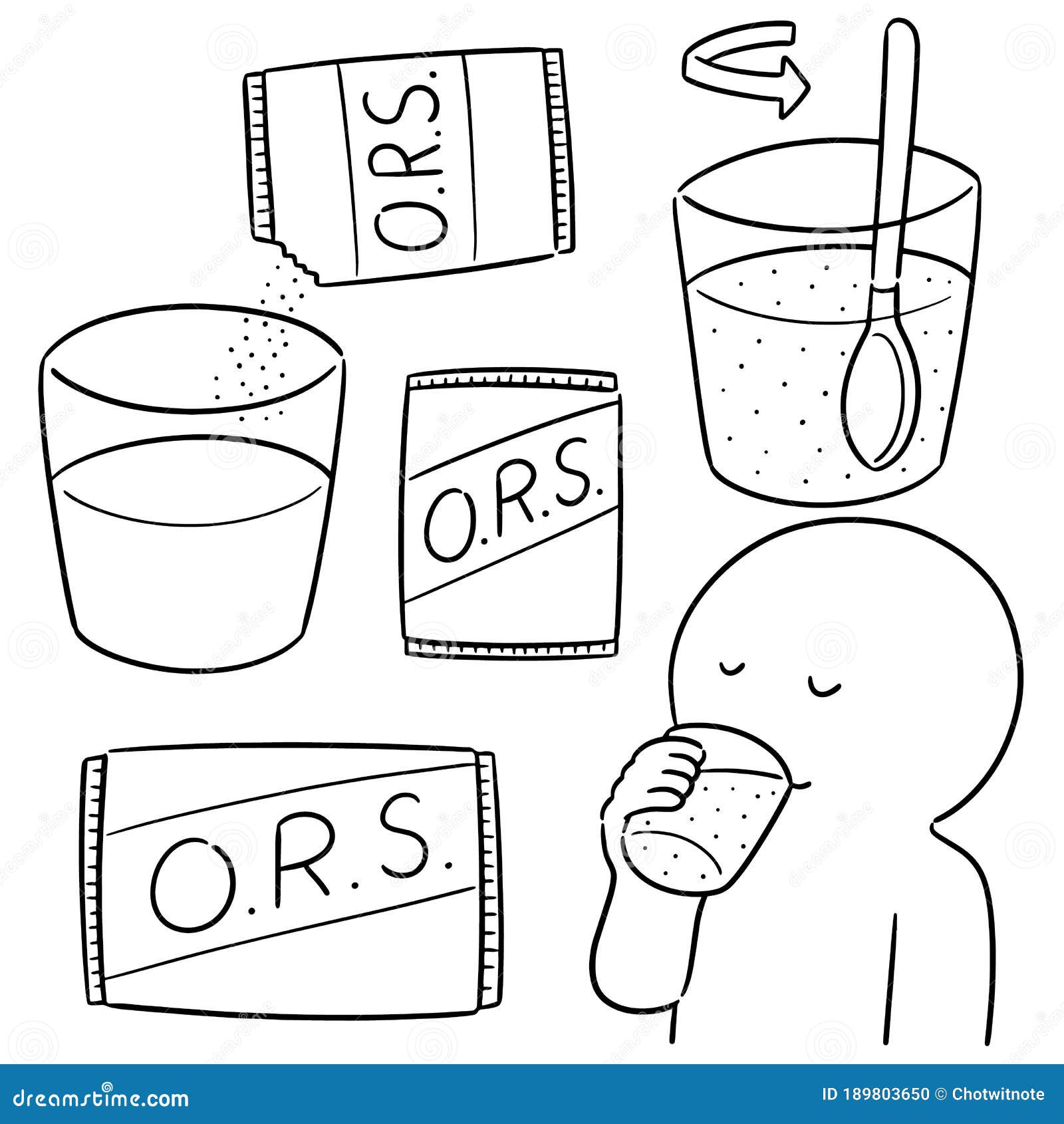 Vector Set of Oral Rehydration Salt Stock Vector - Illustration of ...