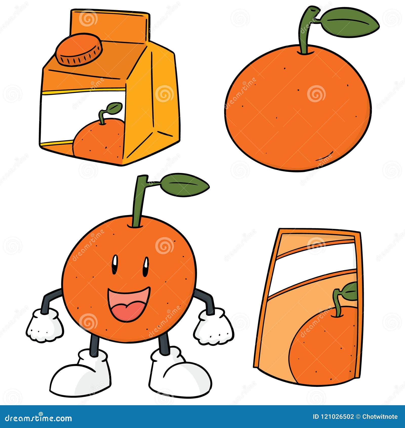 Vector set of oranges stock vector. Illustration of line - 121026502