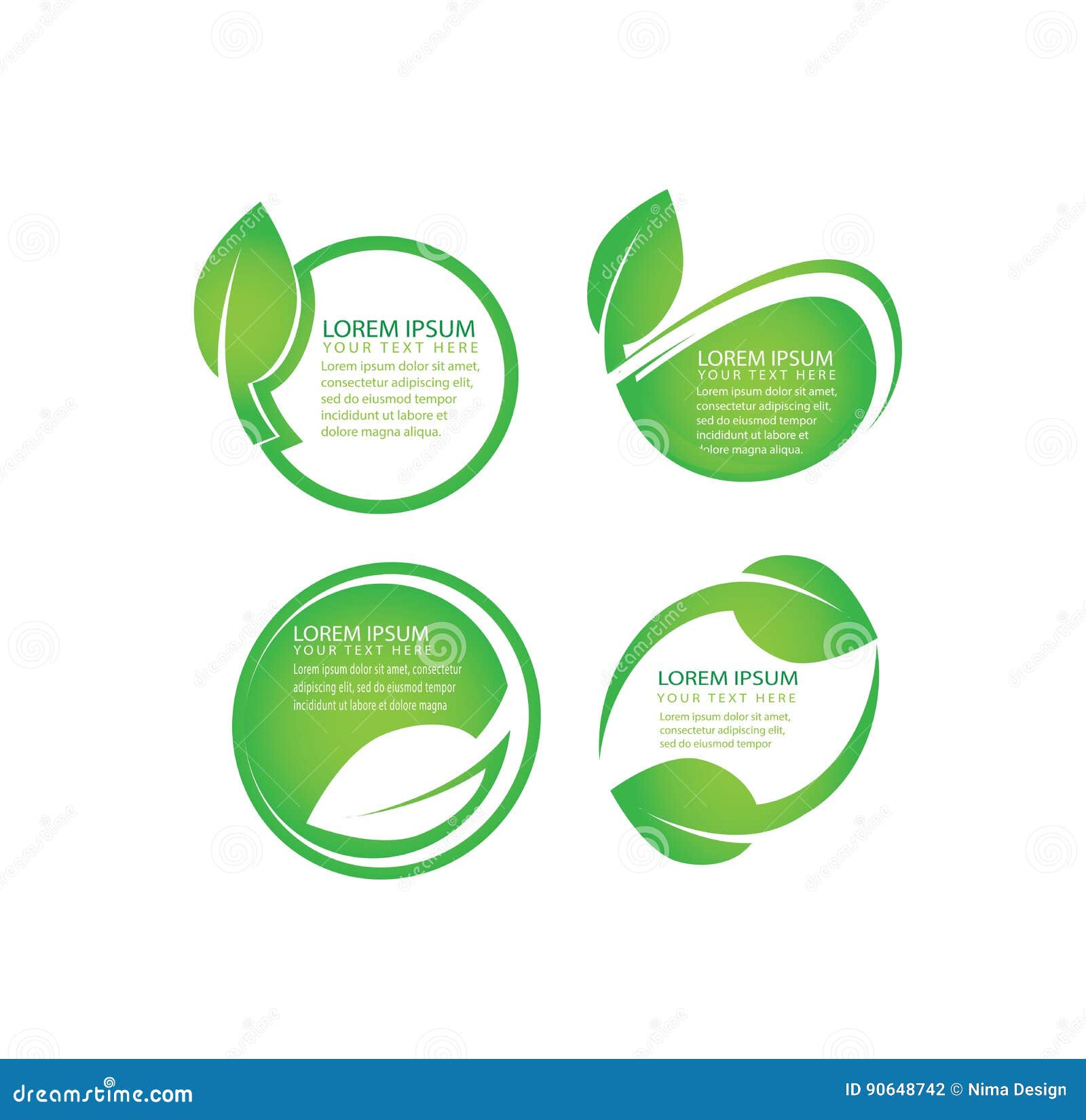 Vector Set of Organic, Green Leaf, Natural, Biology Labels for Web ...