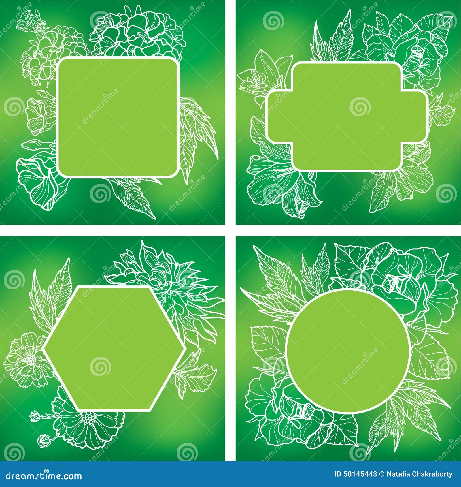Vector Set of Organic Natural Frames Stock Vector - Illustration of ...